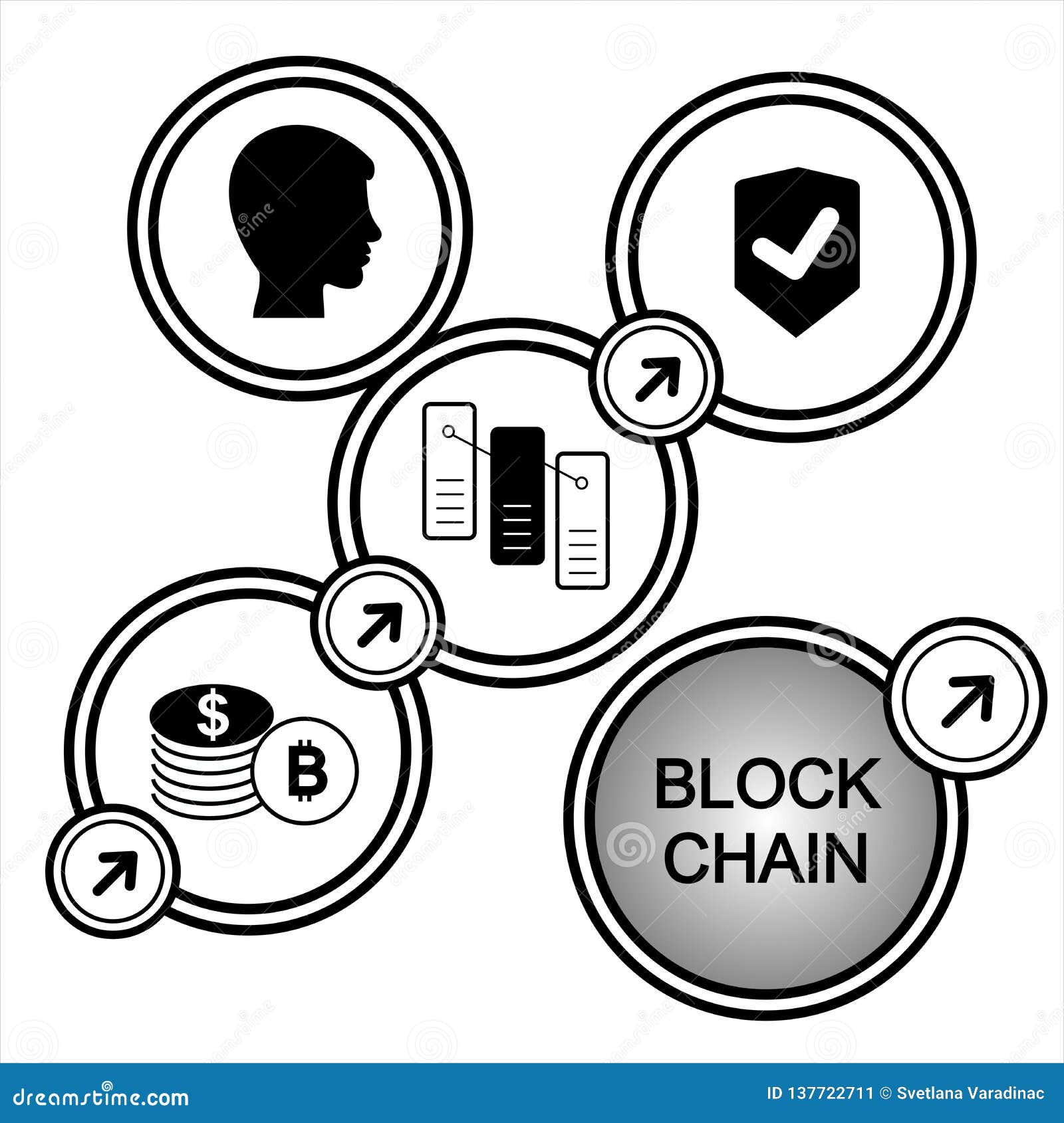 Vector Illustration of Blockchain Concept. Stock Vector - Illustration ...