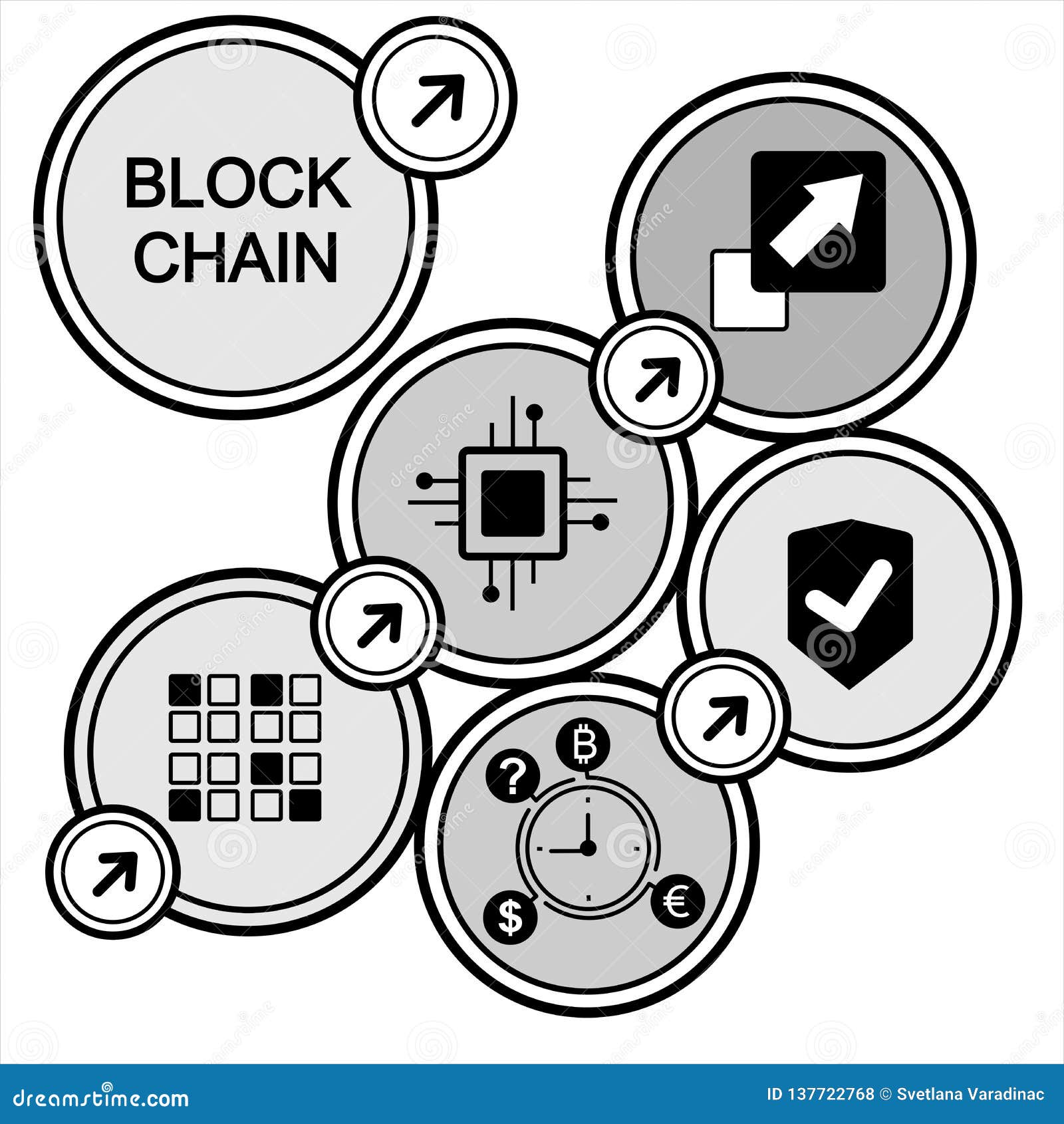 Vector Illustration of Blockchain Concept. Stock Vector - Illustration ...