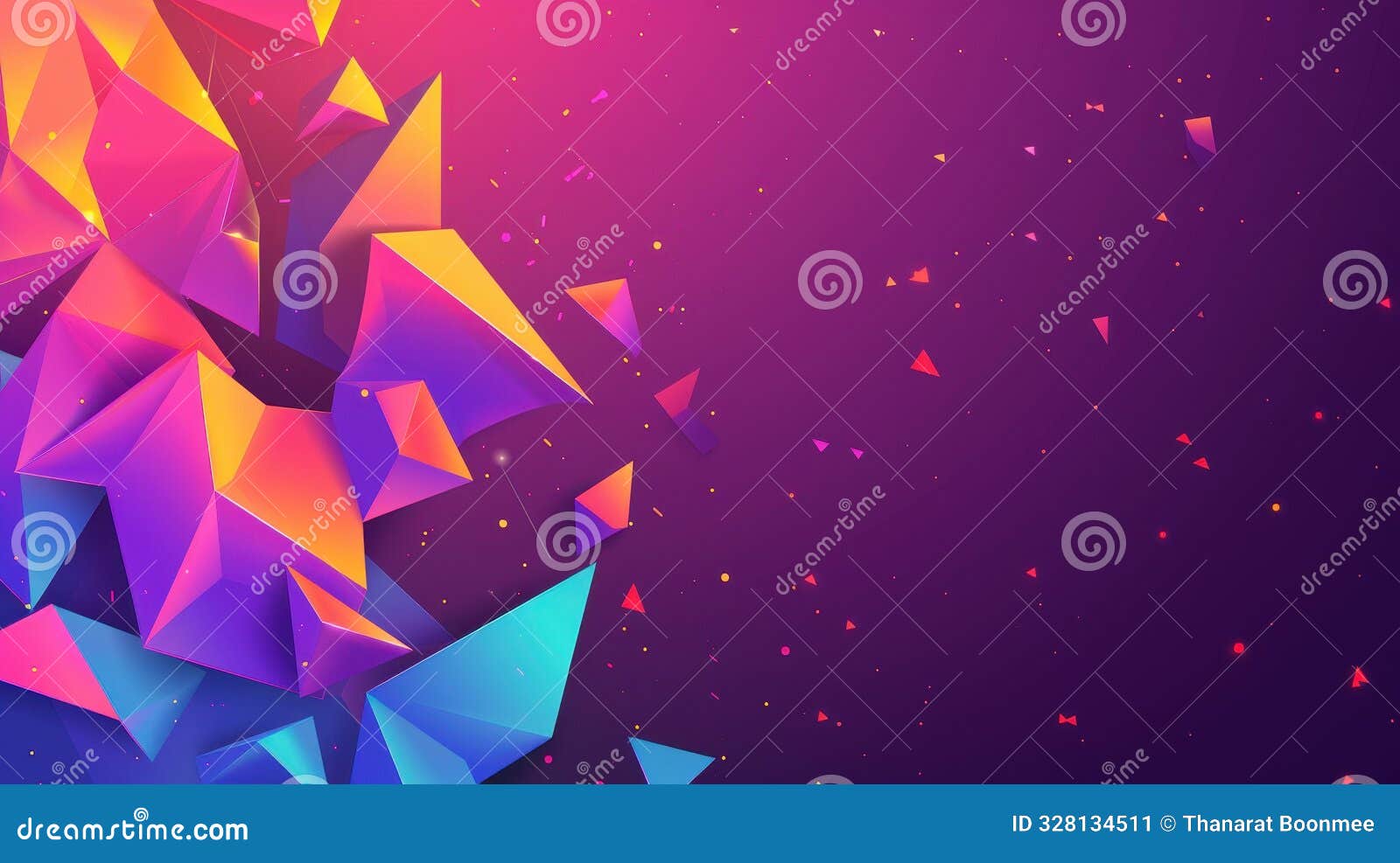 Vector Illustration of Blockchain Elements Designed in Lines, Triangles ...