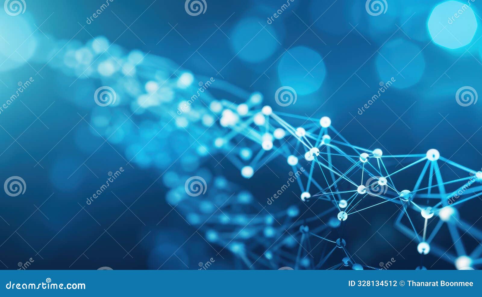 Vector Illustration of Blockchain Elements Designed in Lines, Triangles ...