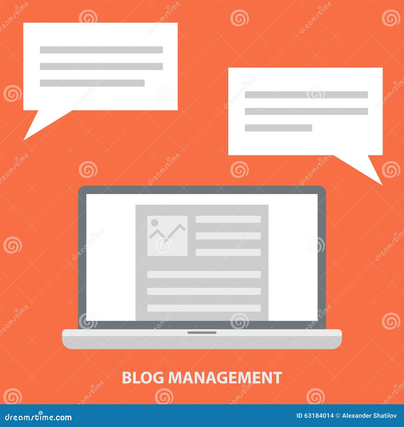 Vector Illustration. Blogging Flat Design Concept Stock Vector ...