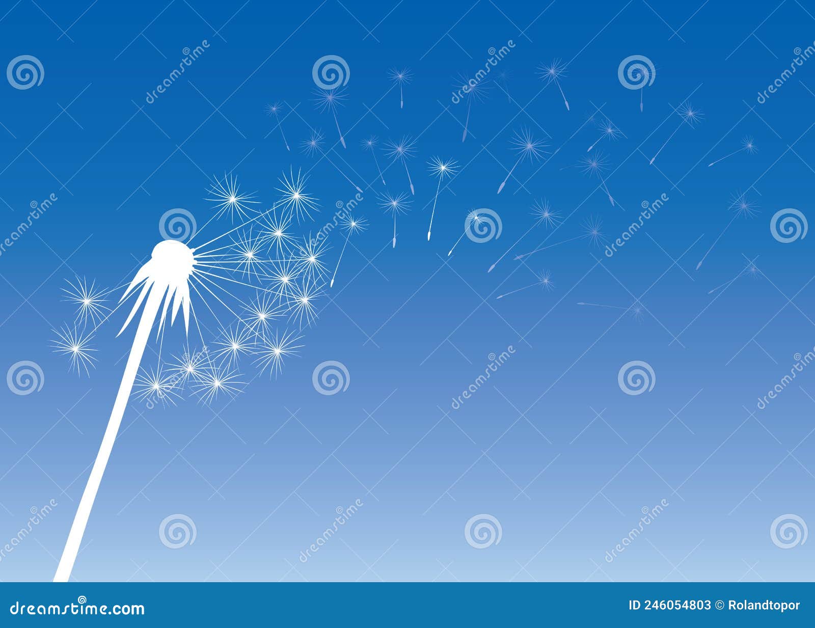 Vector Illustration of Blowing Dandelion Stock Vector - Illustration of ...