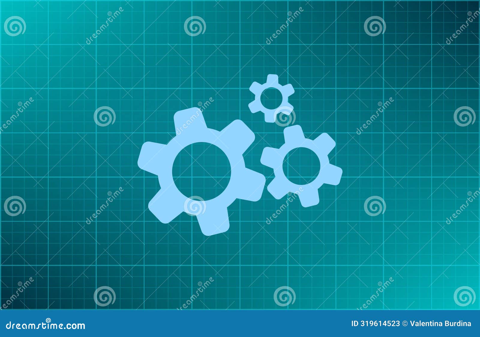 Vector Illustration Blue Background Stock Vector - Illustration of gear ...