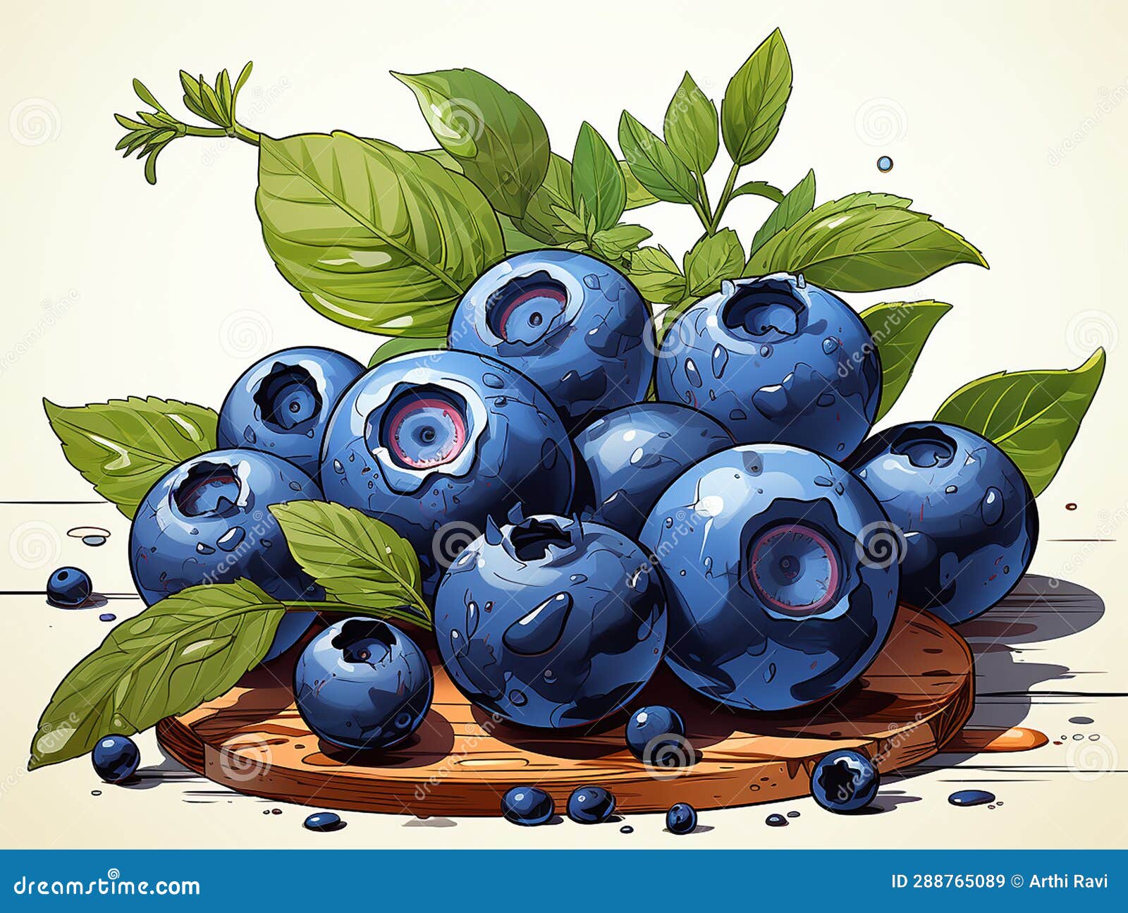 Vector Illustration of Blue Berry Stock Illustration - Illustration of ...