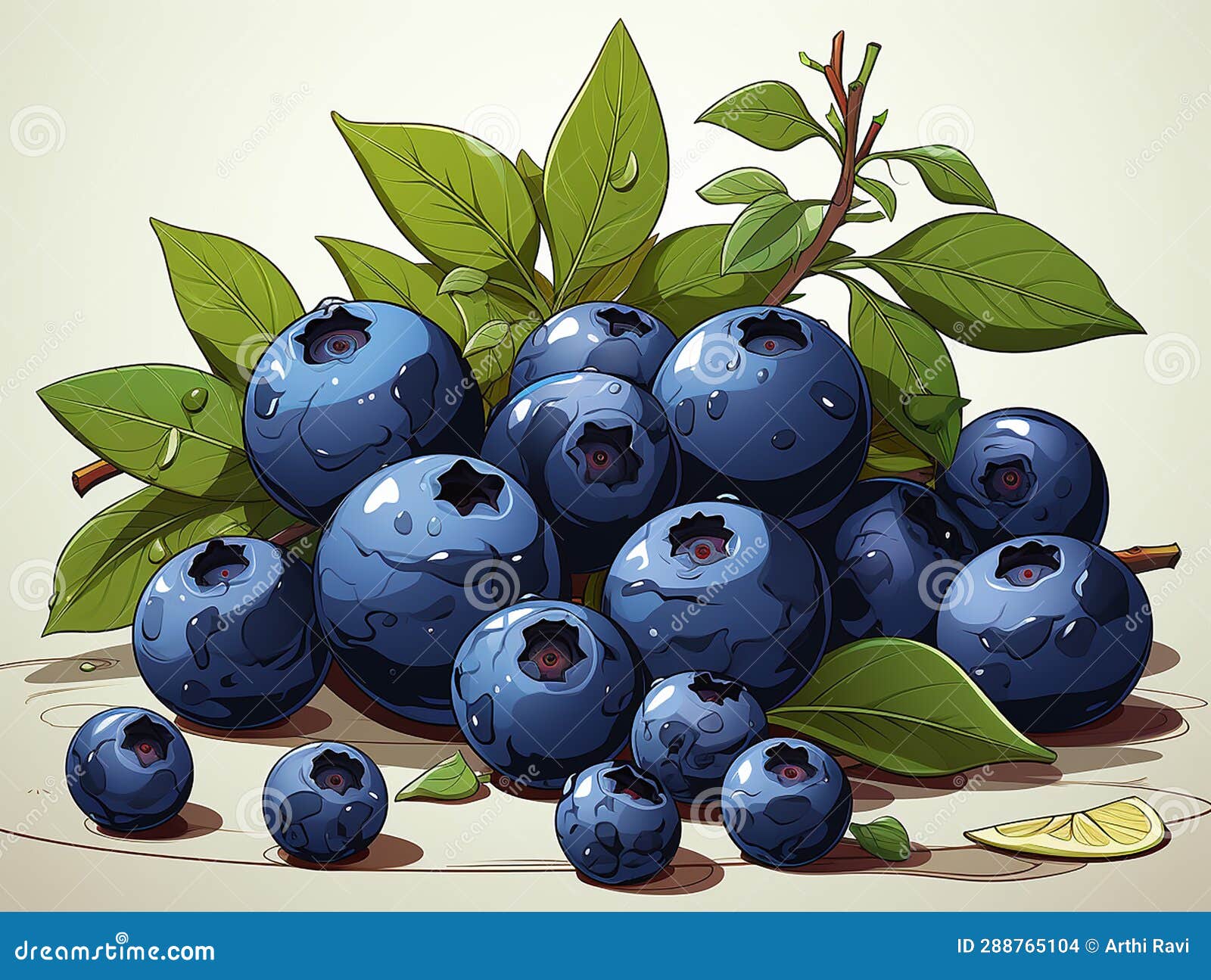 Vector Illustration of Blue Berry Stock Illustration - Illustration of ...
