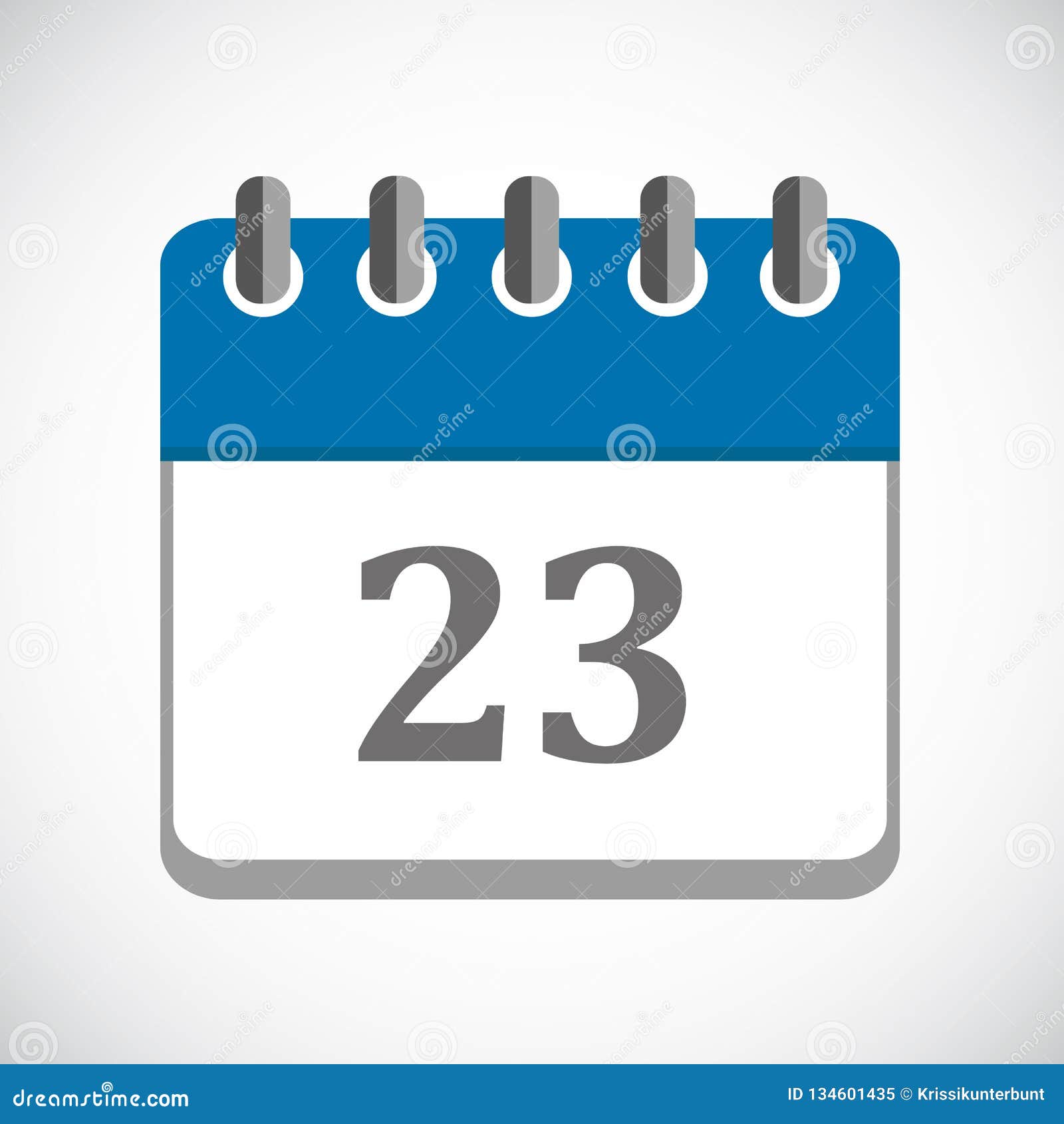 Vector Illustration of Blue Calendar 23 Icon Stock Vector ...