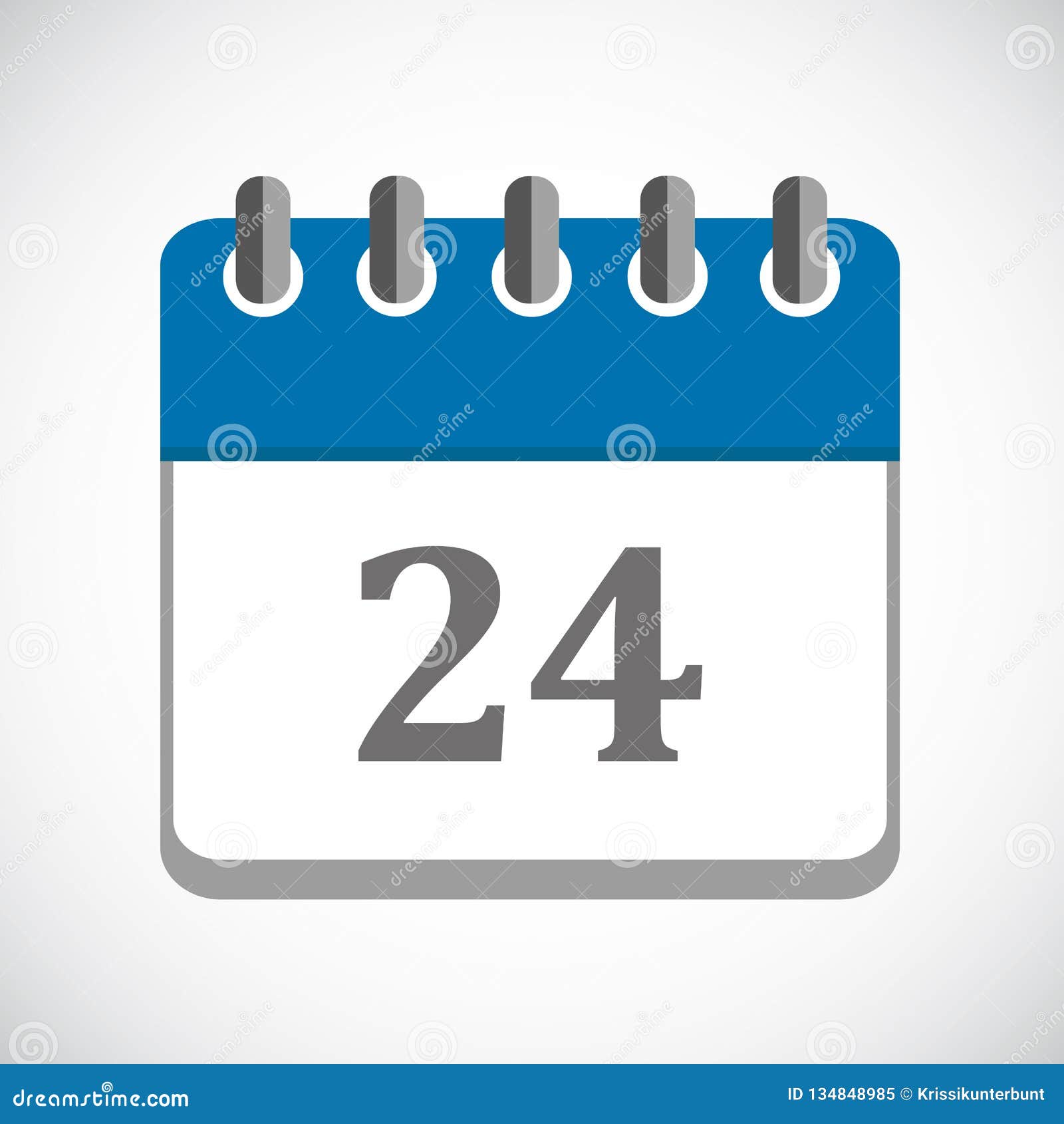 Vector Illustration of Blue Calendar 24 Icon Stock Vector ...