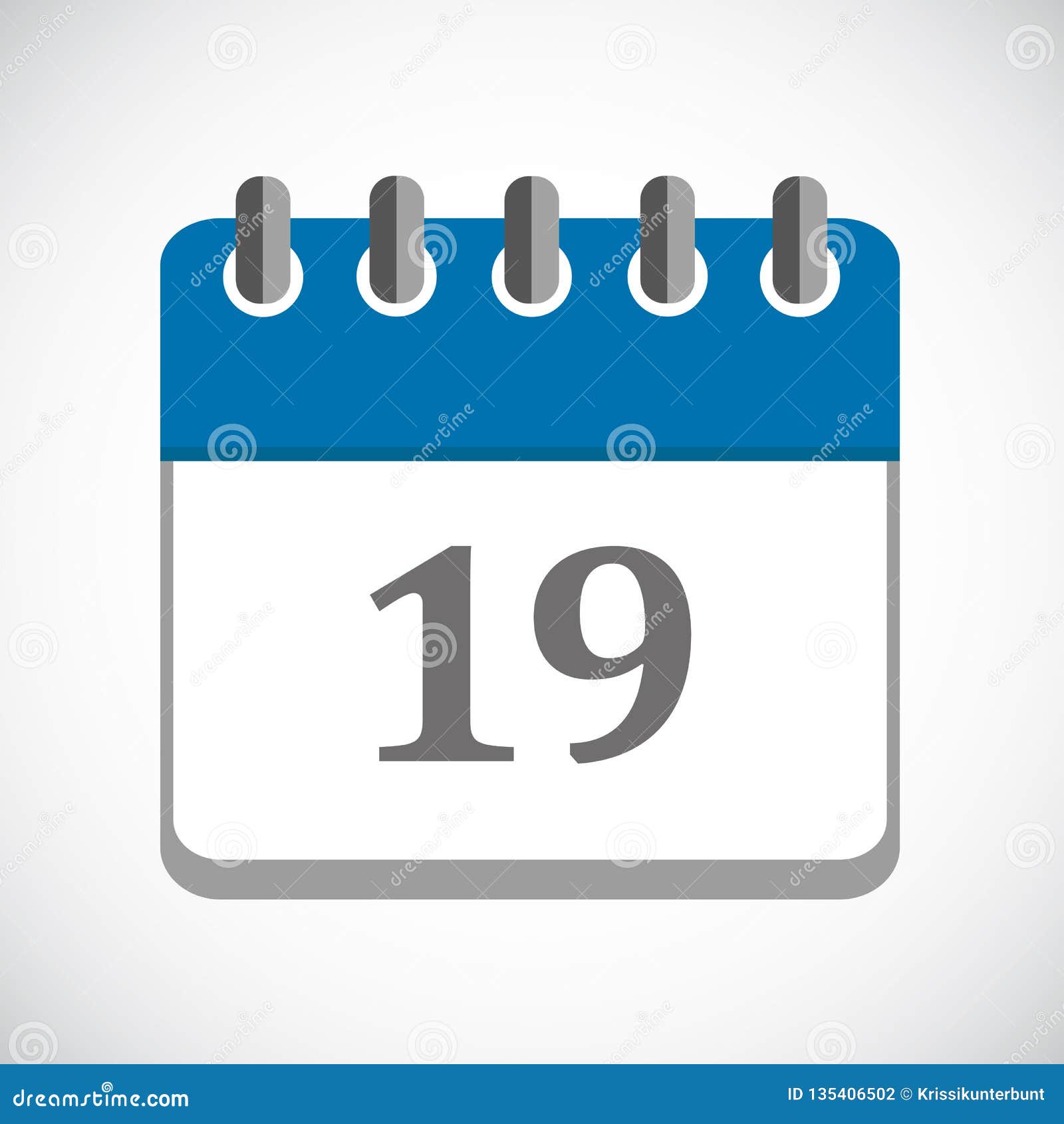 Vector Illustration of Blue Calendar 19 Icon Stock Vector ...