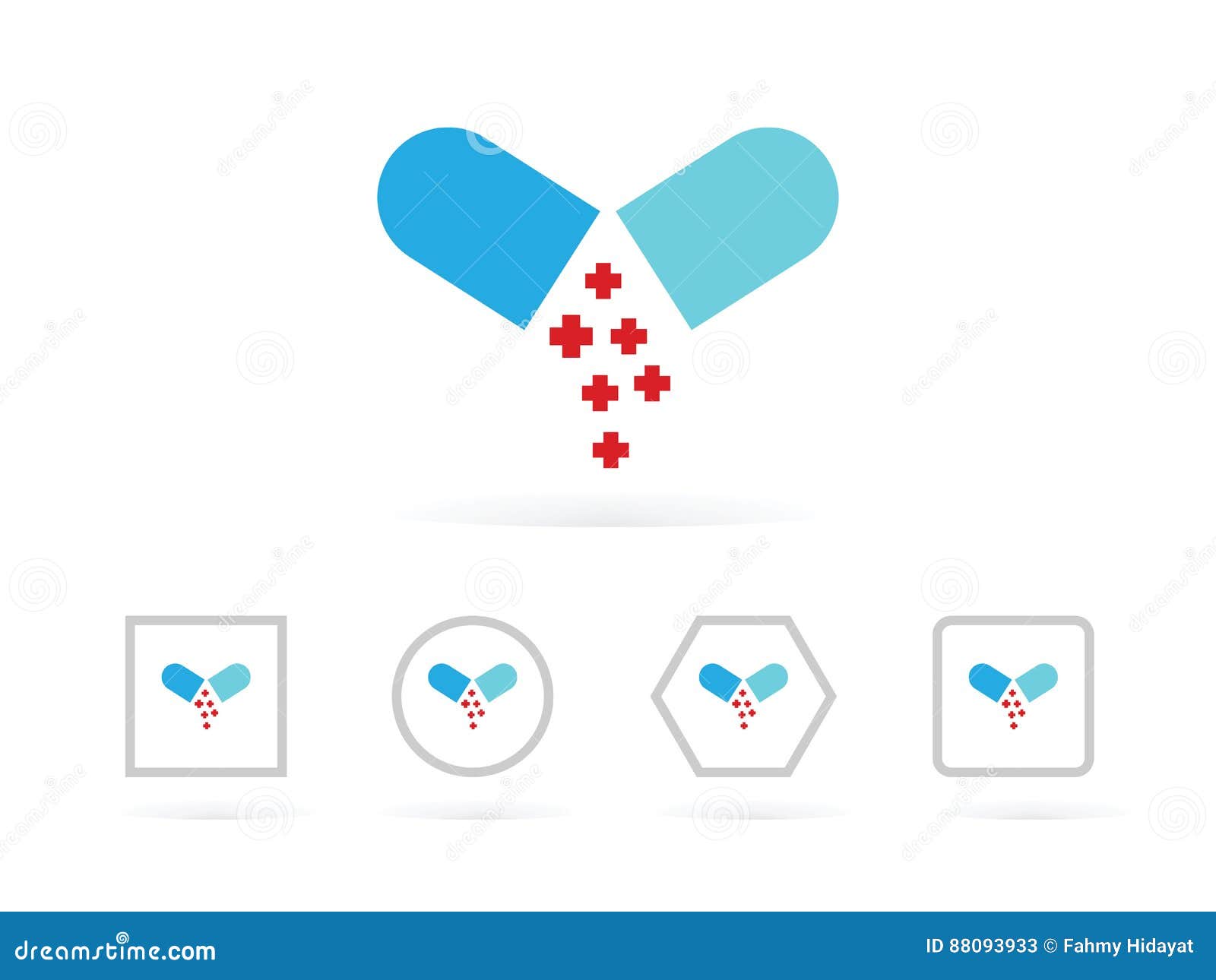 Vector Illustration Blue Capsule Icon Design Stock Illustration ...