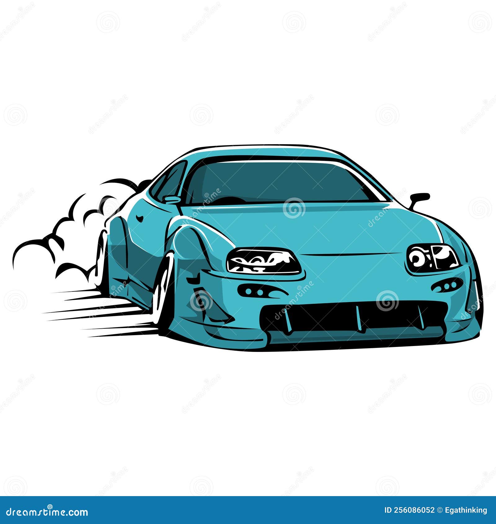 Vector Illustration of a Car Drifting Stock Illustration - Illustration ...