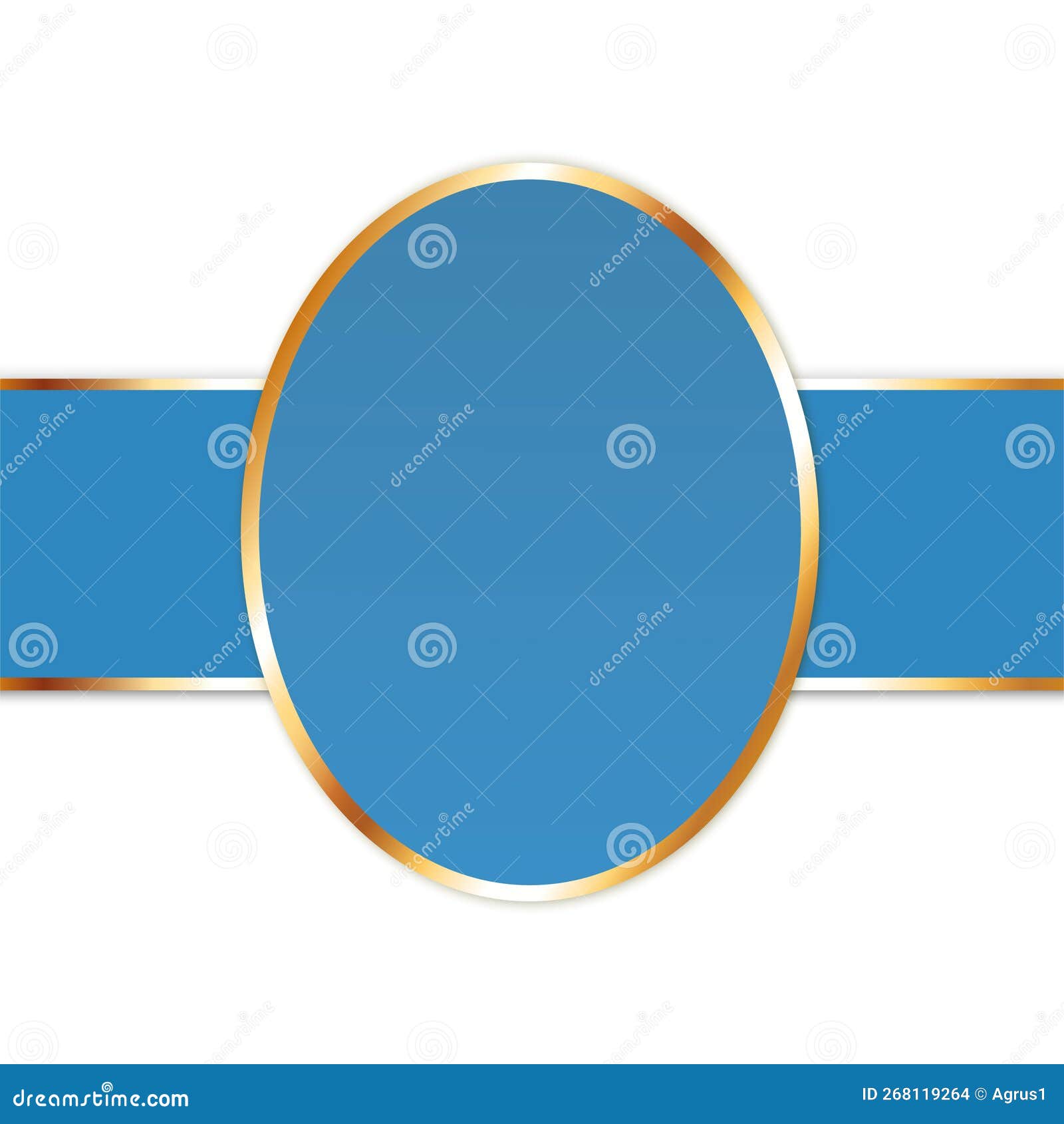 Vector Illustration of Blue Colored Award with Ribbon Banner Stock ...