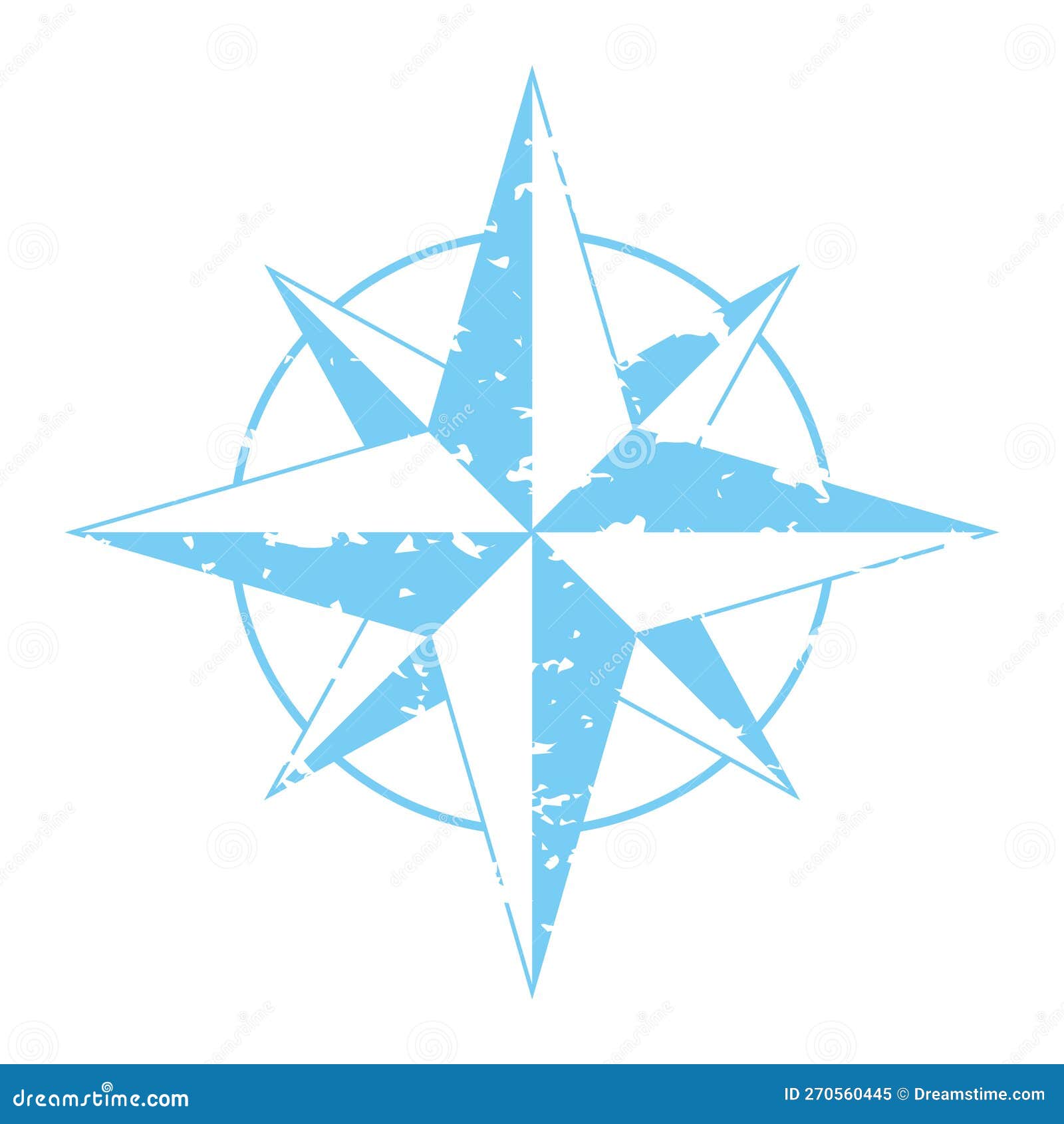 Vector Illustration - Blue Colored Icon of Compass Rose Stock Vector ...