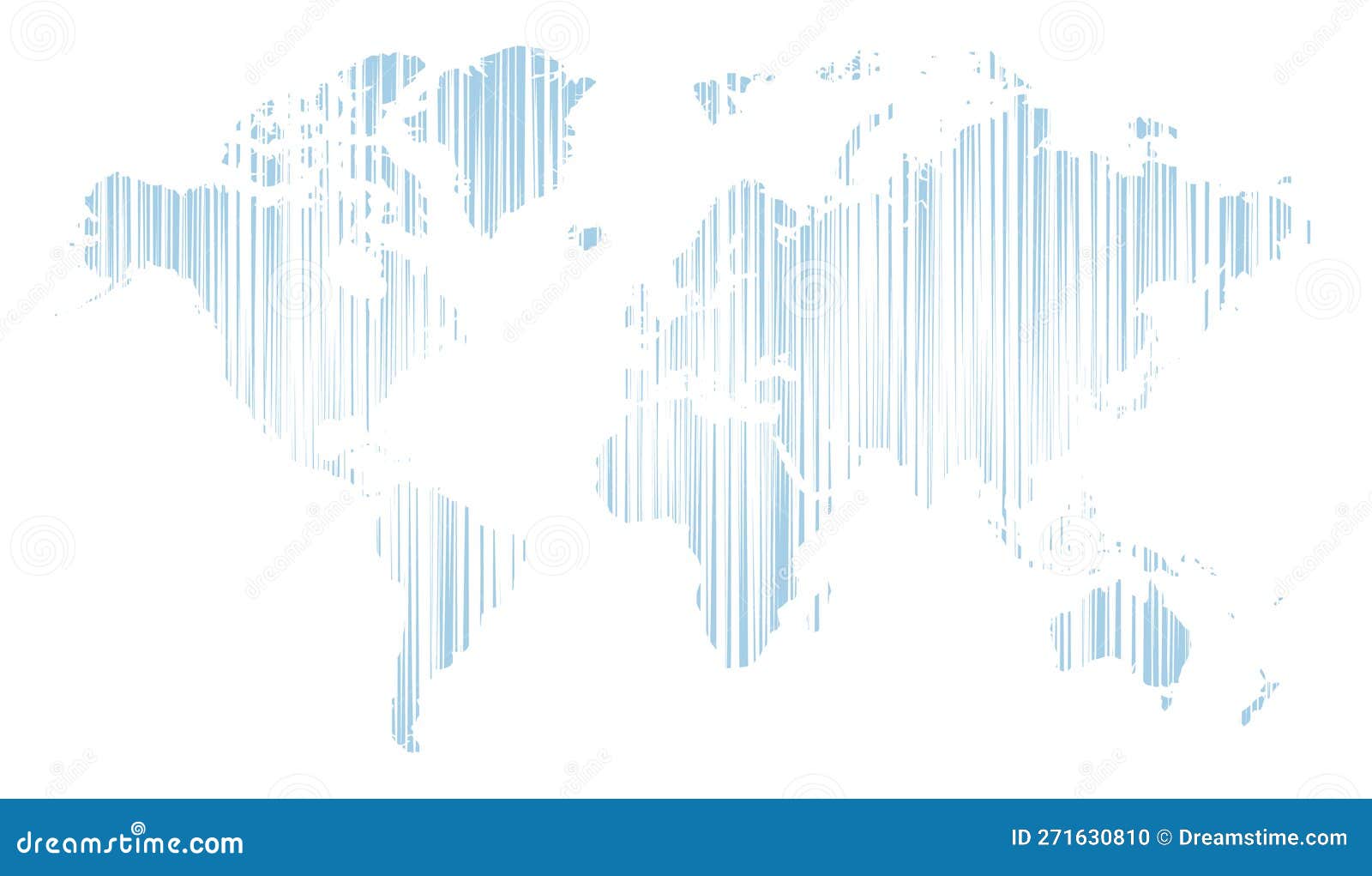 Vector Illustration of Blue Colored Striped World Map Stock Vector ...