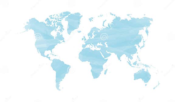 Vector Illustration of Blue Colored World Map Stock Vector ...