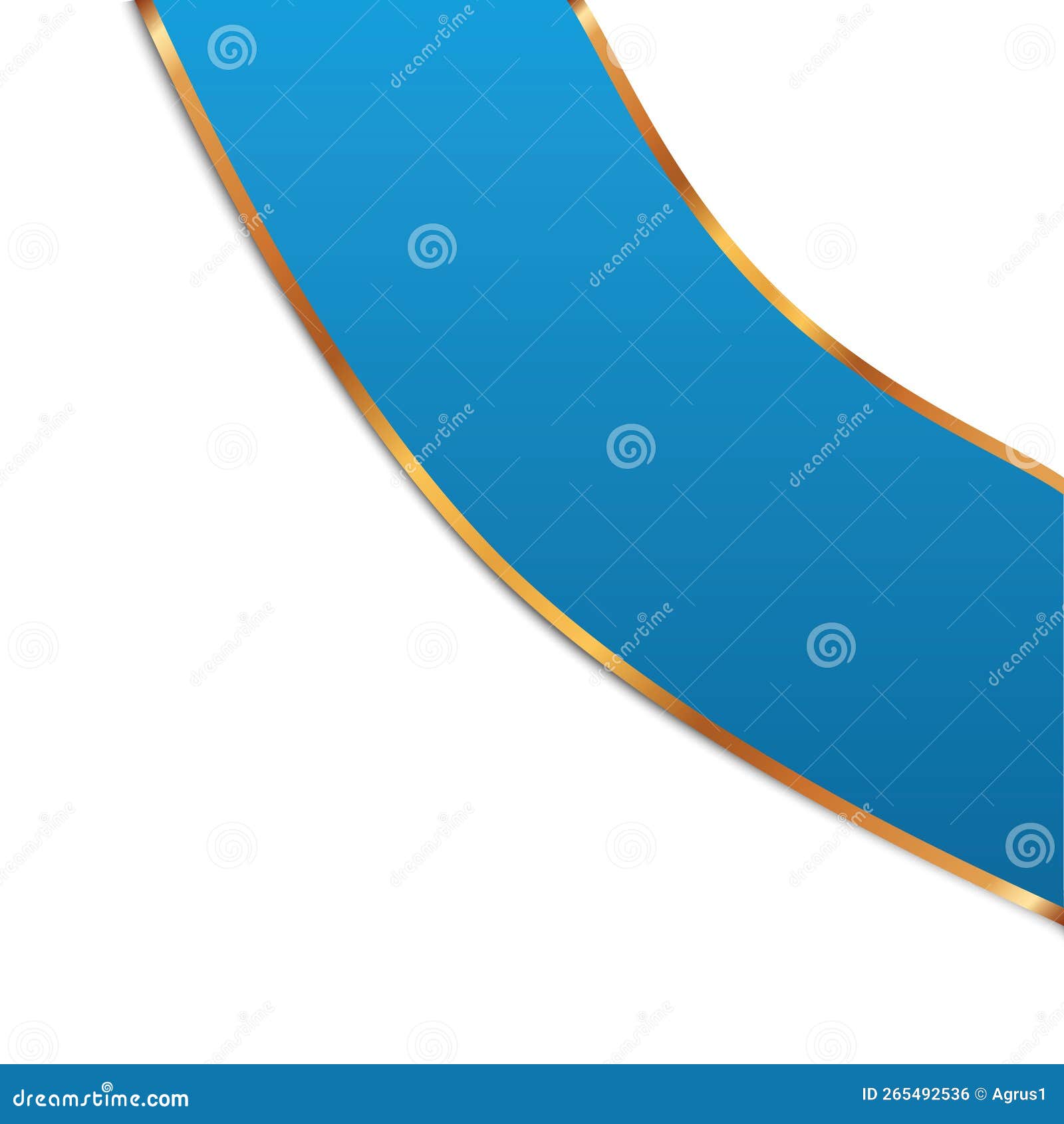 Vector Illustration of Blue Corner Ribbon Banner with Gold Colored ...