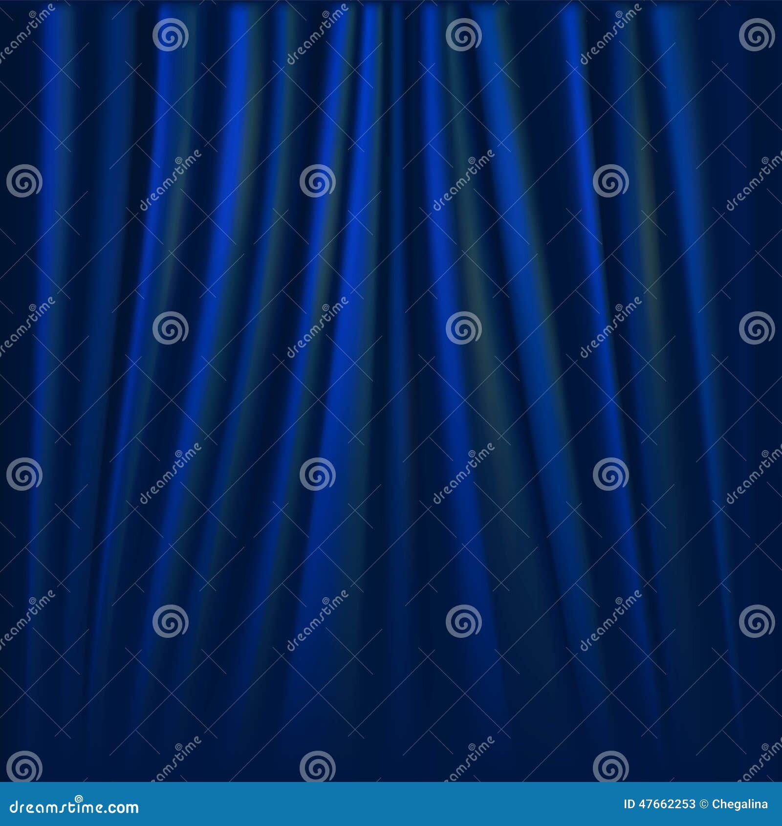 Vector Illustration Of Blue Curtain. | CartoonDealer.com #47662253