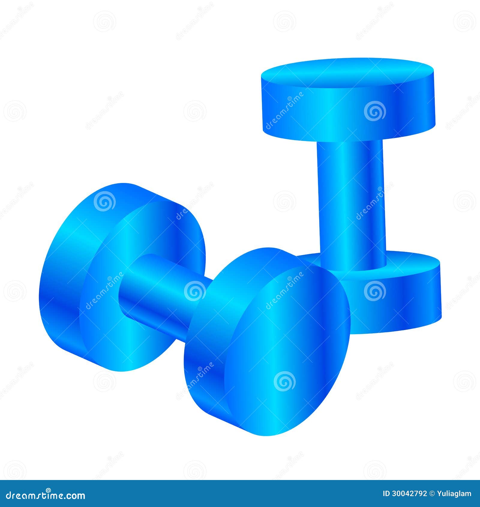 Blue dumbbells stock vector. Illustration of barbell - 30042792