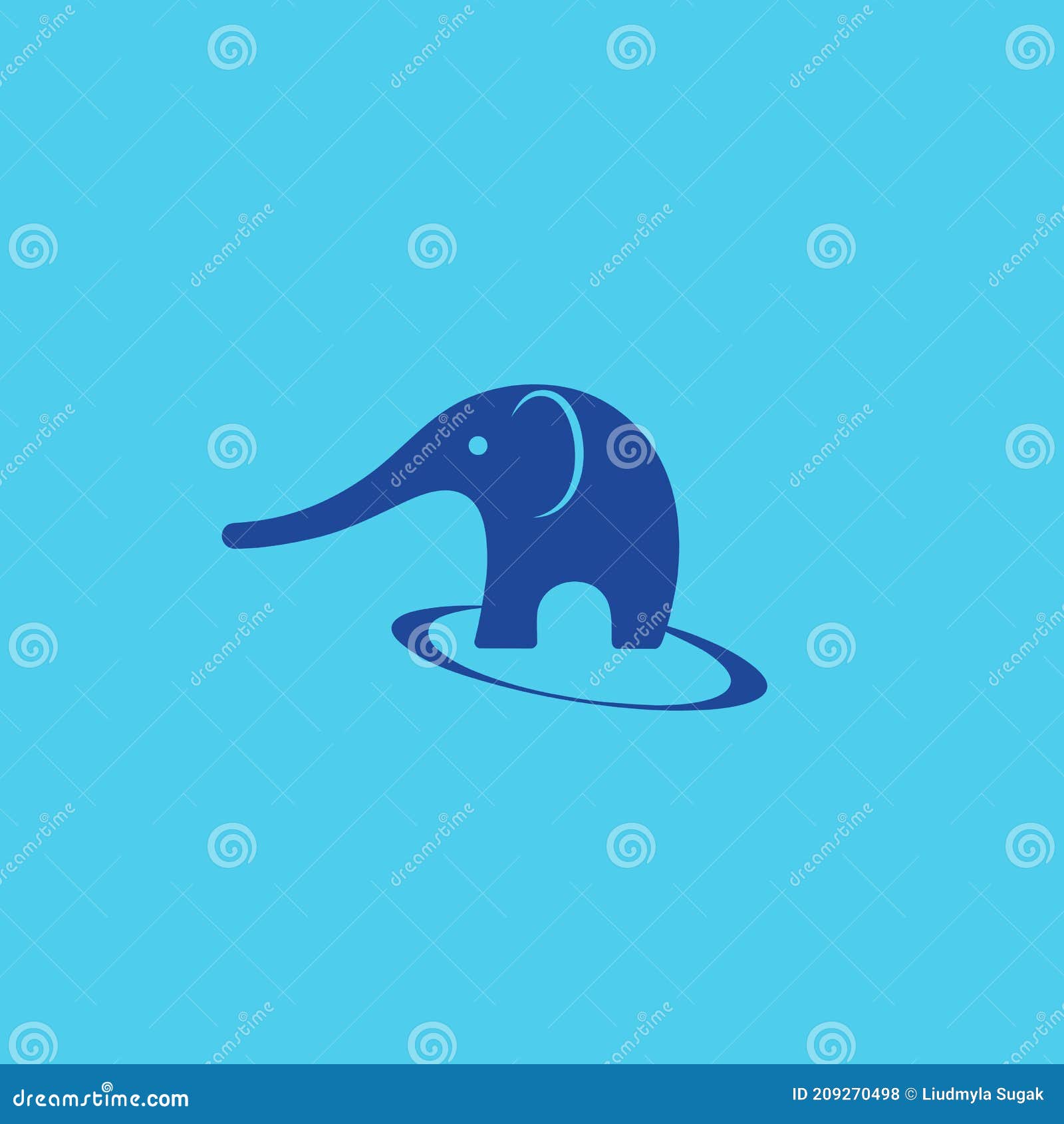 Vector Illustration of a Blue Elephant. Logo. Stock Vector ...