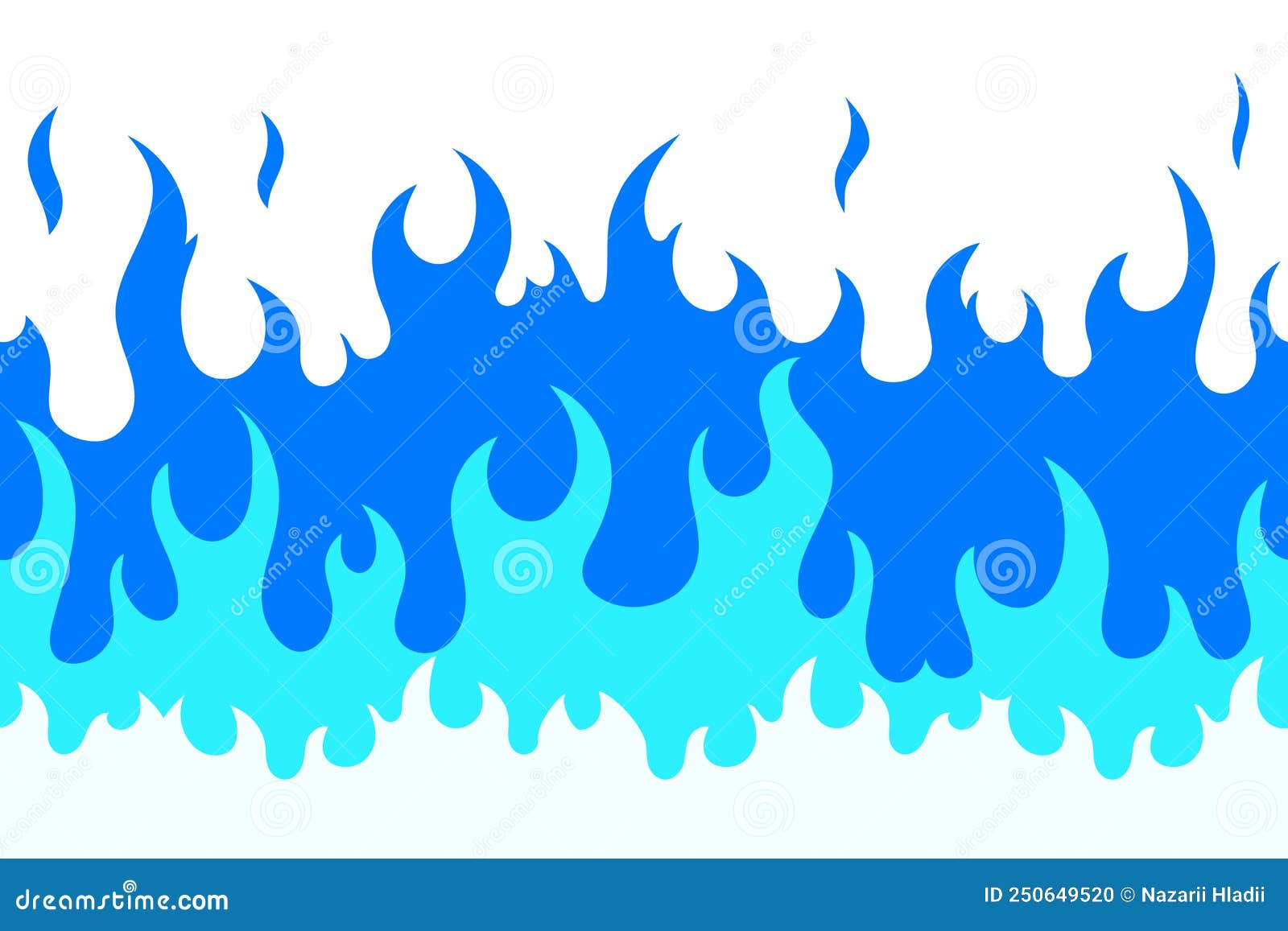 Vector Illustration of Blue Flame. Seamless Pattern. Stock Vector ...