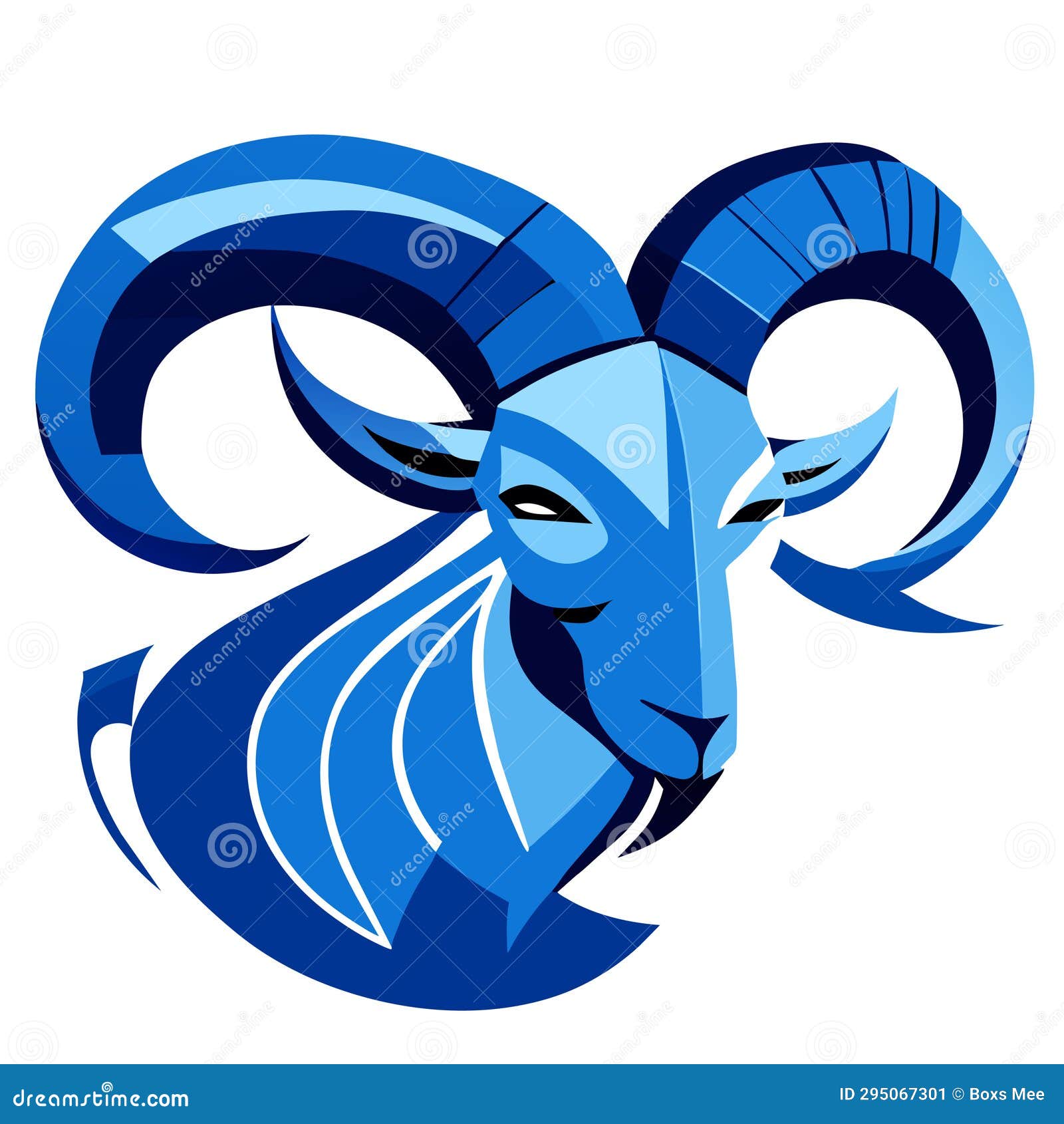 Blue Goat In Snowy Forest: Hieratic Visionary Art With Ritualistic ...