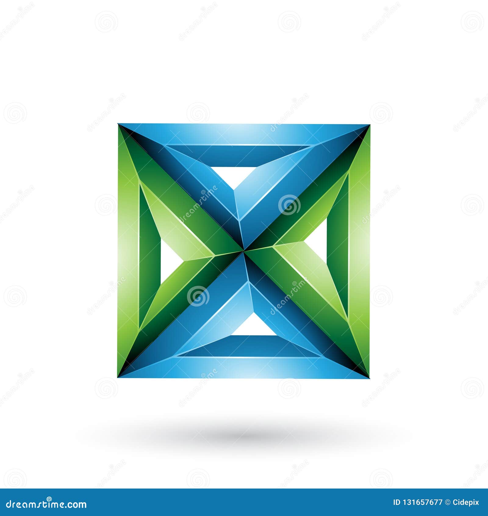 Blue and Green 3d Geometrical Embossed Square and Triangle Shape ...