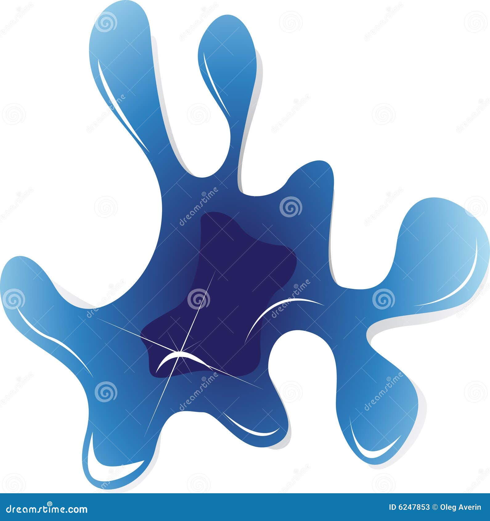 Vector Illustration of Blue Ink Blot. Stock Vector - Illustration of ...