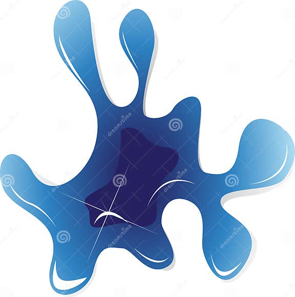 Vector Illustration of Blue Ink Blot. Stock Vector - Illustration of ...