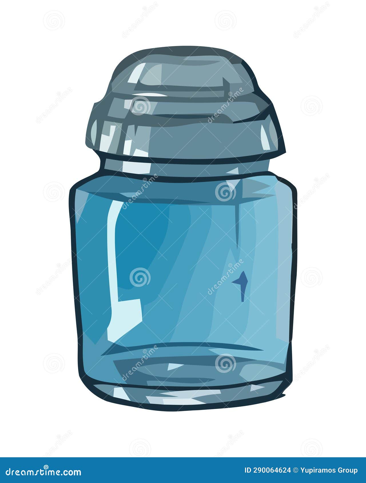 Vector Illustration of Blue Liquid in Glass Jar Stock Illustration ...