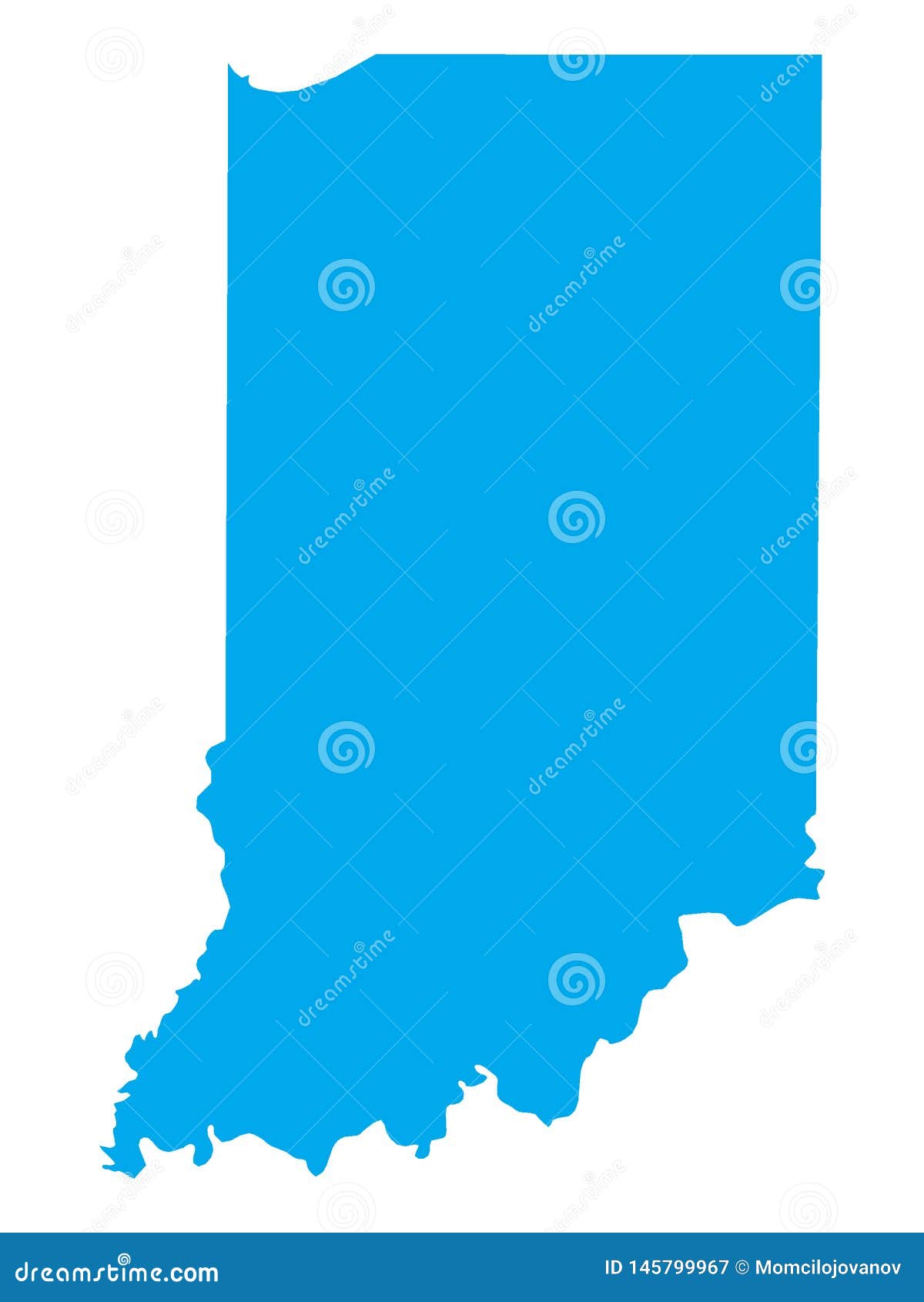 Blue Map of US State of Indiana Stock Vector - Illustration of jersey ...