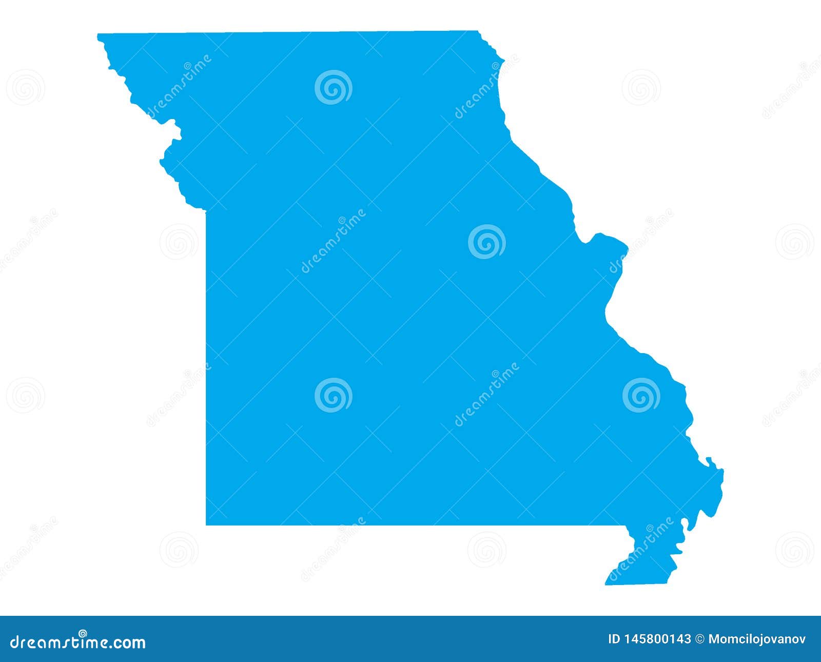 Blue Map of US State of Missouri Stock Vector - Illustration of flag ...