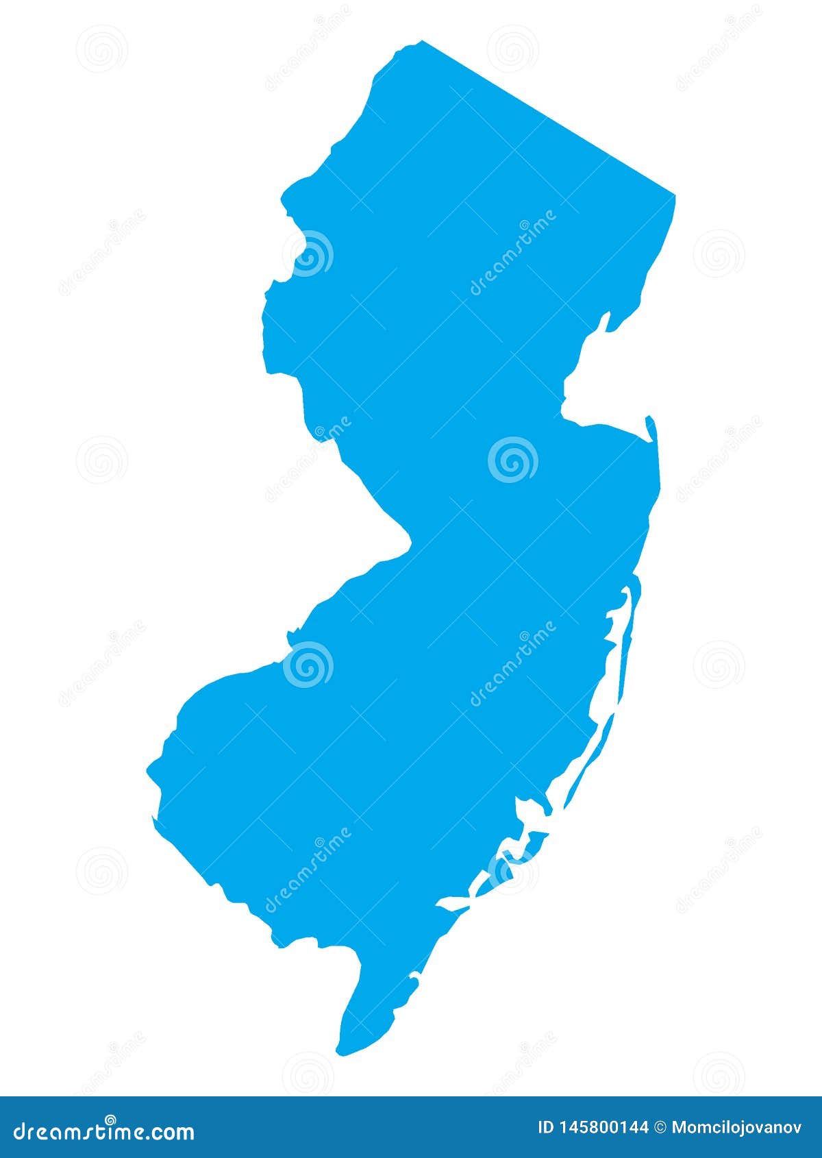 Blue Map of US State of New Jersey Stock Vector - Illustration of ...
