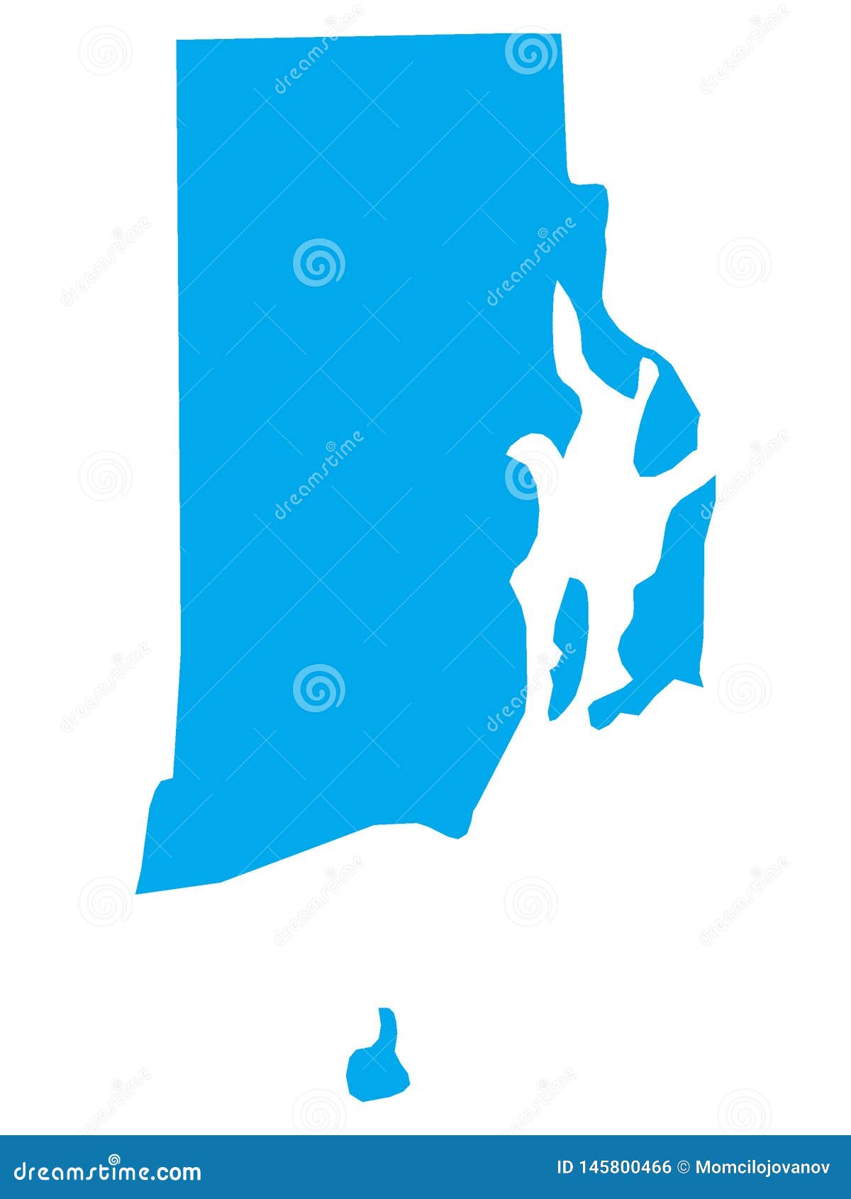 Blue Map of US State of Rhode Island Stock Vector - Illustration of ...