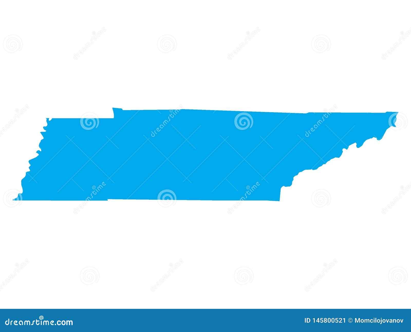 Blue Map of US State of Tennessee Stock Vector - Illustration of ...
