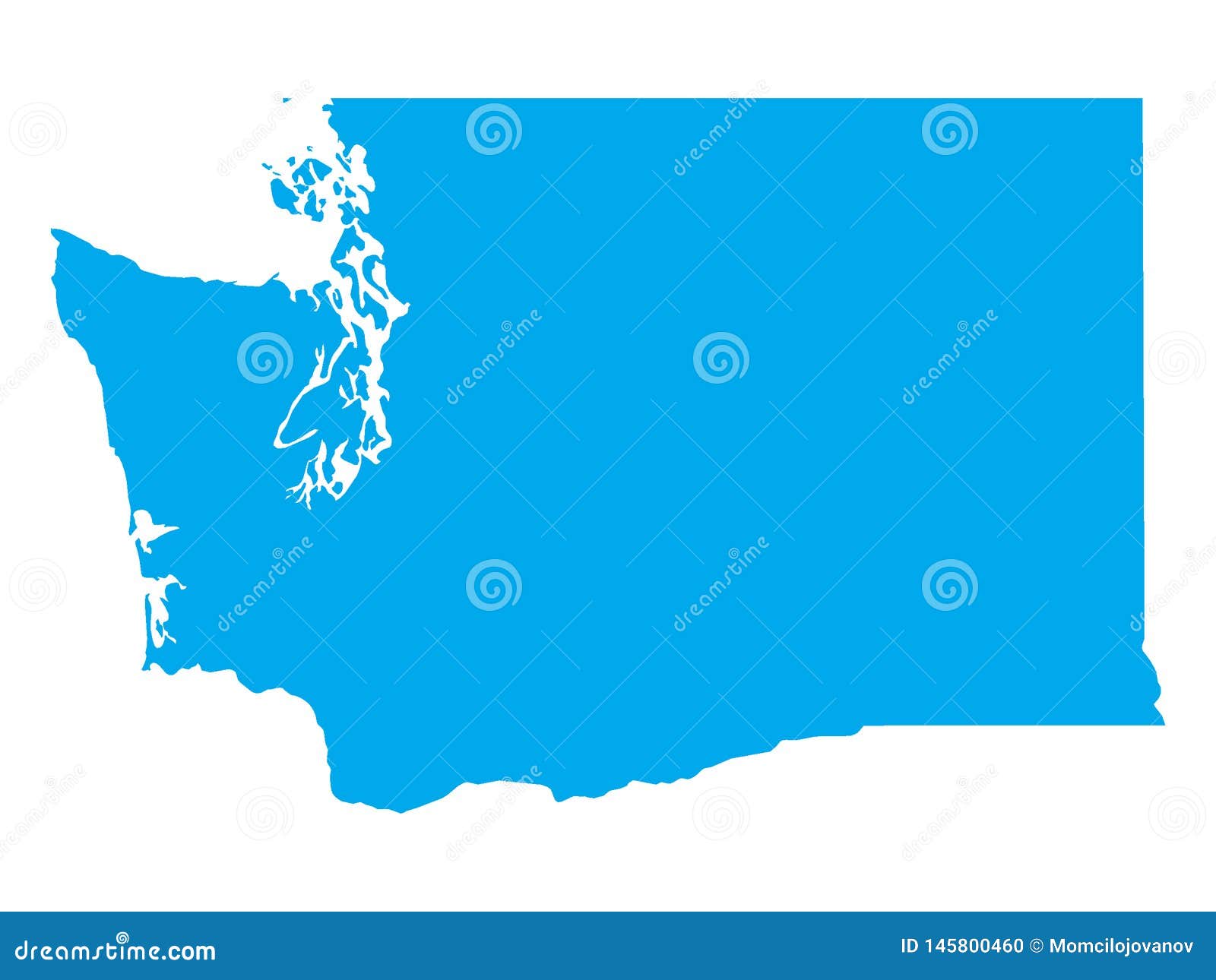 Blue Map of US State of Washington Stock Vector - Illustration of ...