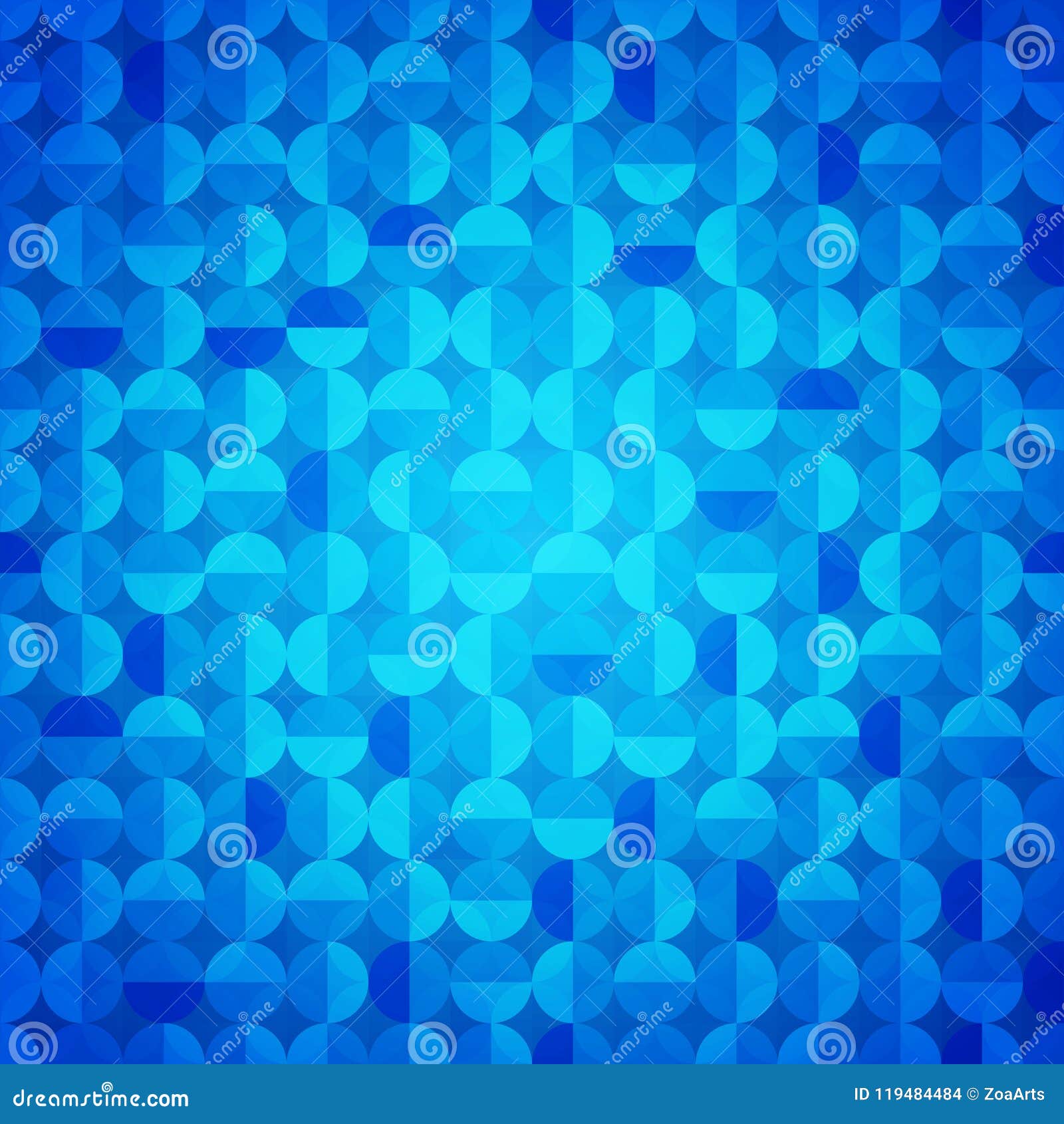 Vector Illustration Blue Modern Geometric Circle Abstract Background ...