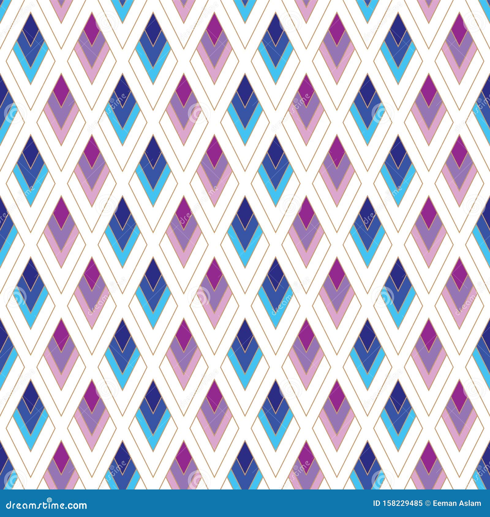 Vector Illustration. Blue and Purple Shaded Diamonds Seamless Repeat ...