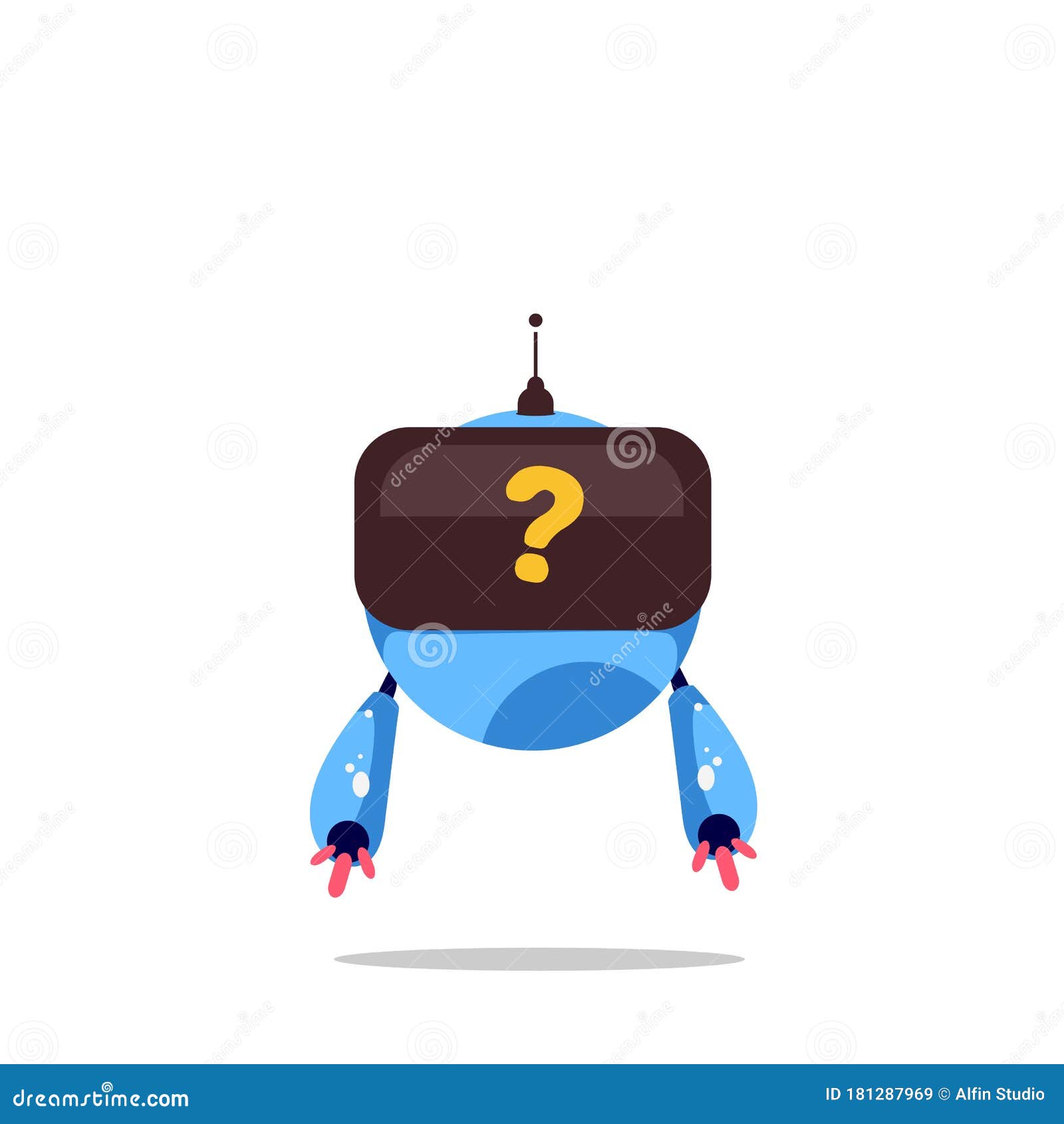 Vector Illustration of a Blue Robot that is in Confusion Stock Vector ...