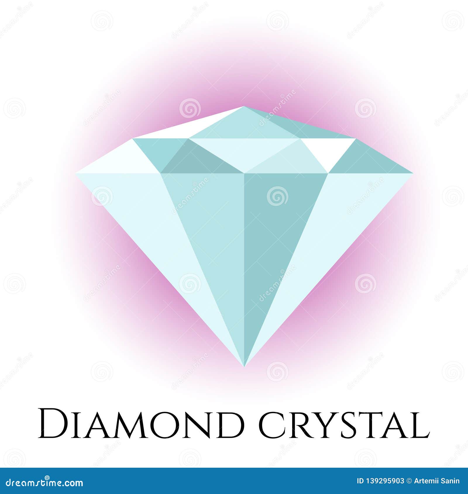 Vector Illustration of Triangle Crystal Isolated. Diamond Symbol for ...