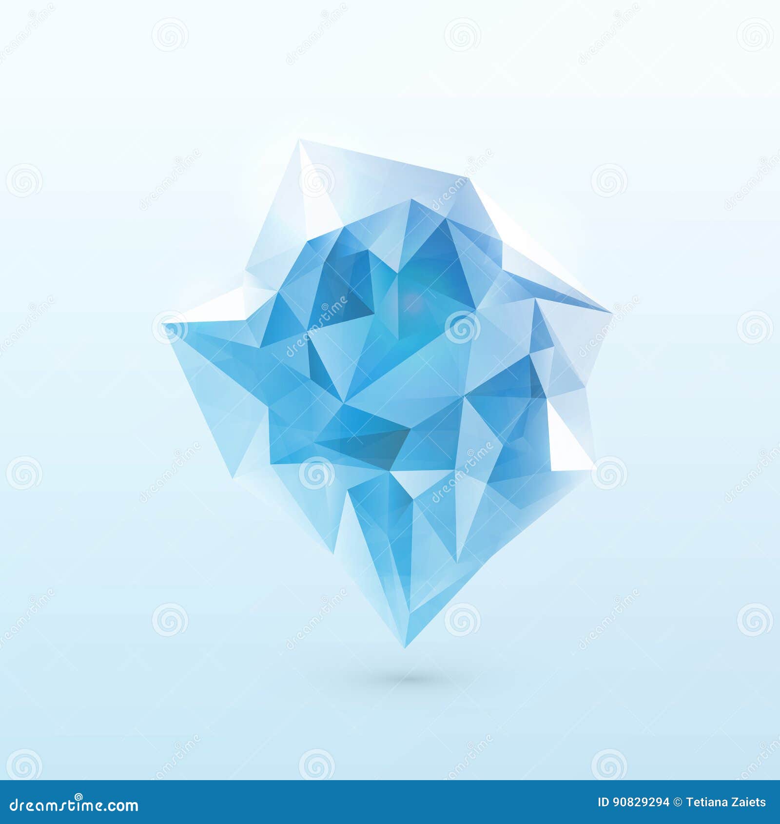Vector Illustration of Blue Shine Triangle Iceberg Stock Vector ...