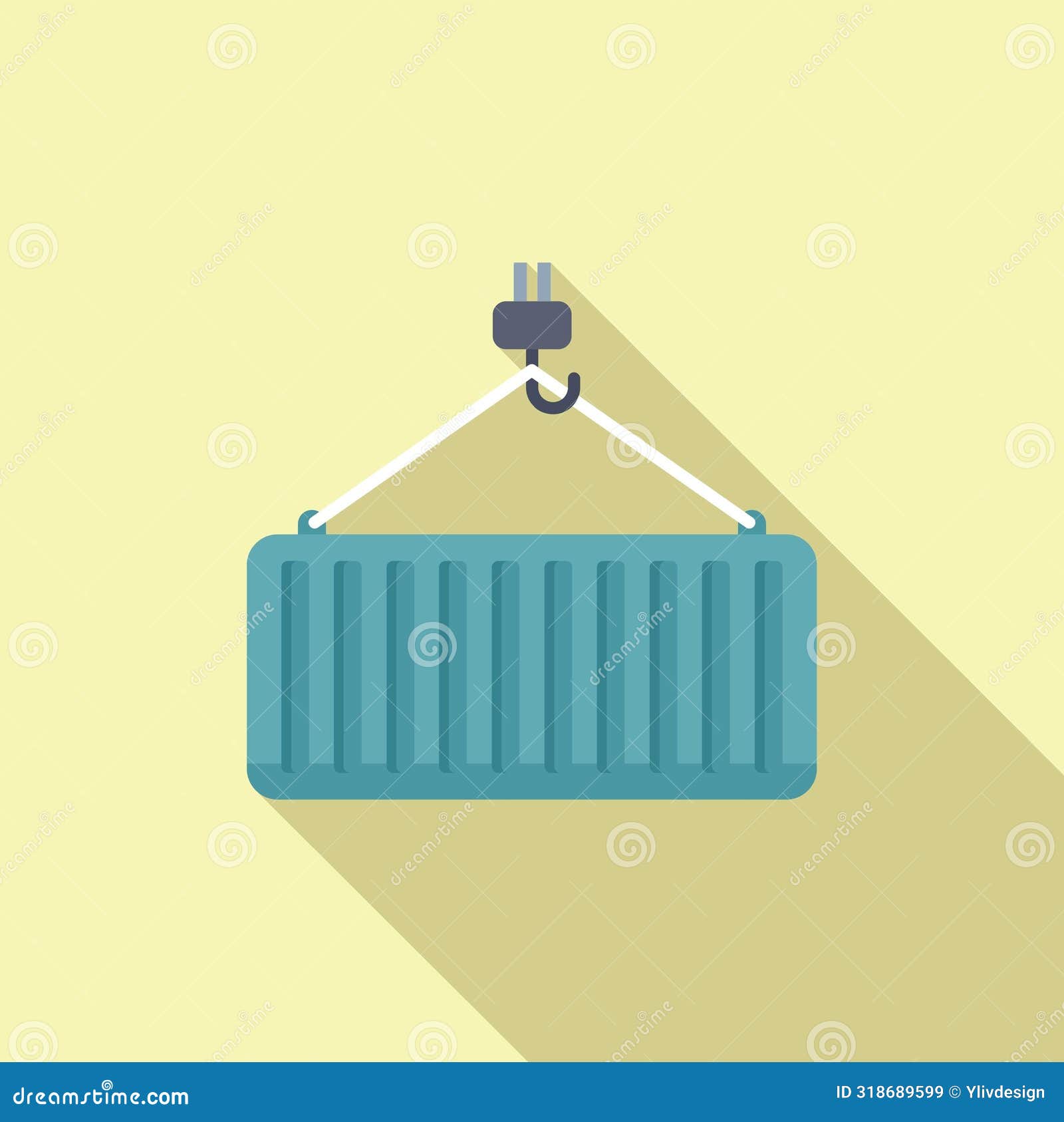 Shipping Container Icon on Yellow Background Stock Vector ...