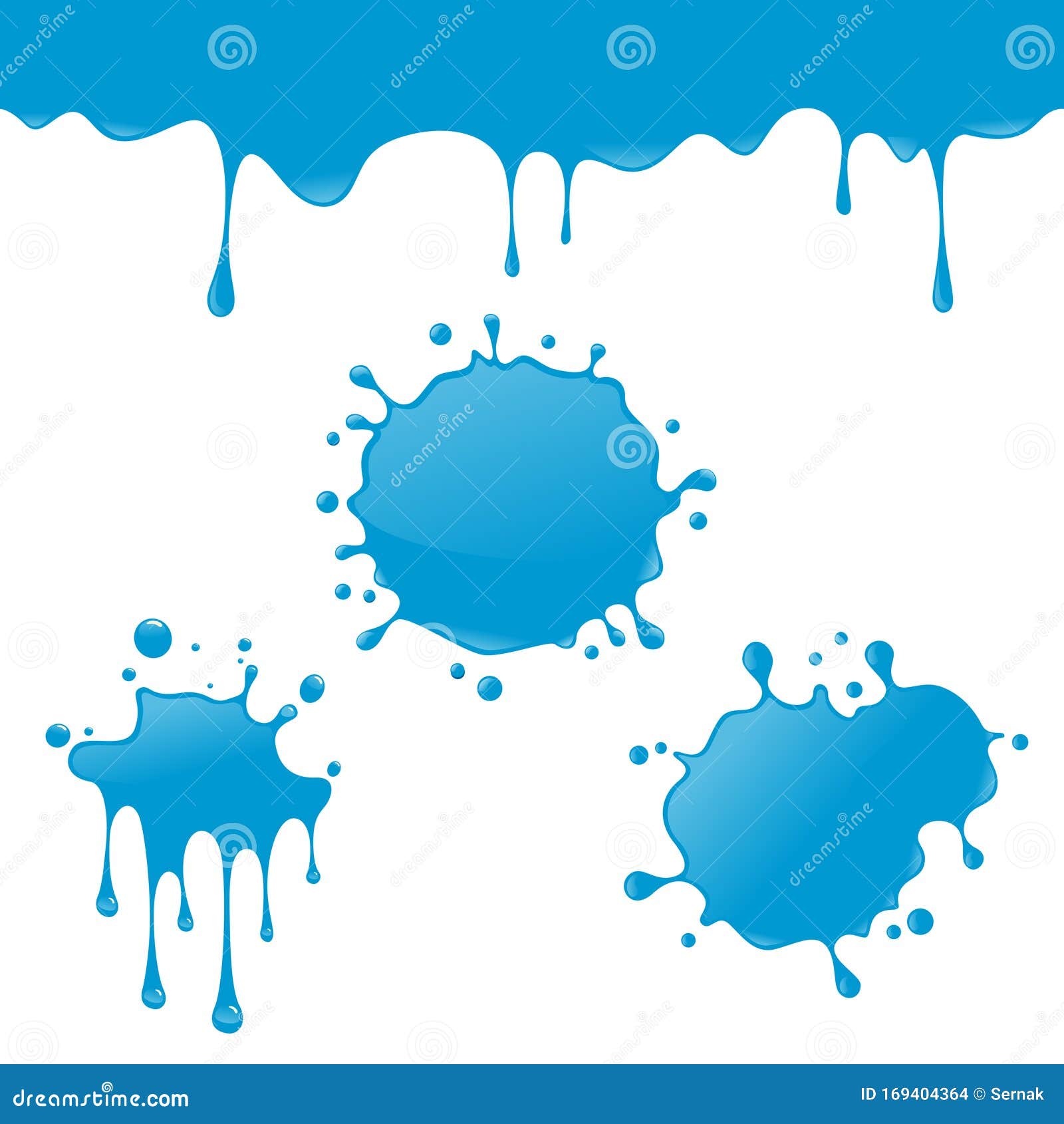 Vector Blue Splash and Dripping Stock Vector - Illustration of clouds ...