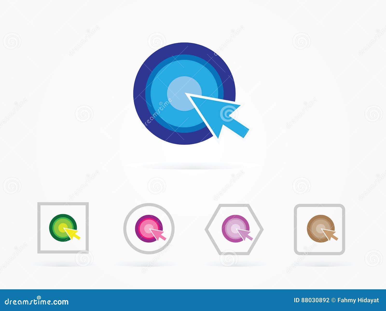 Vector Illustration Blue Target and Cursor Icon Stock Vector ...