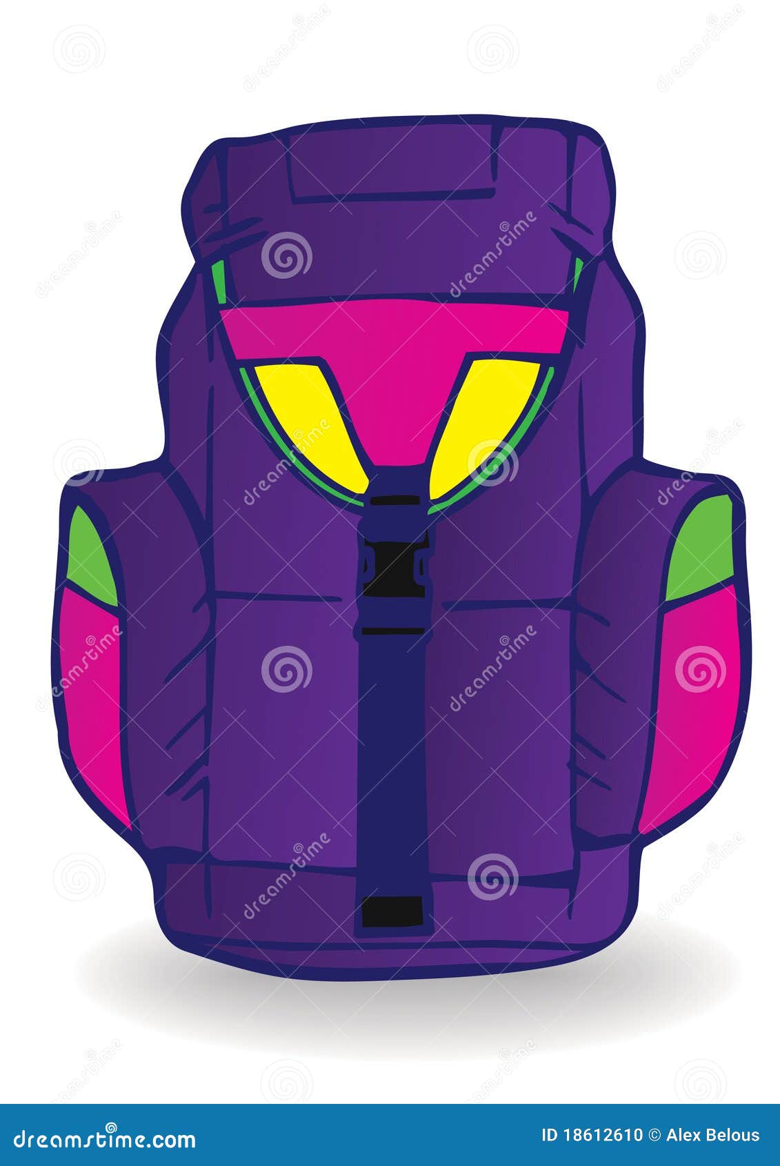 Tourist Man With Backpack, Side View, African Safari Travel, Cartoon ...