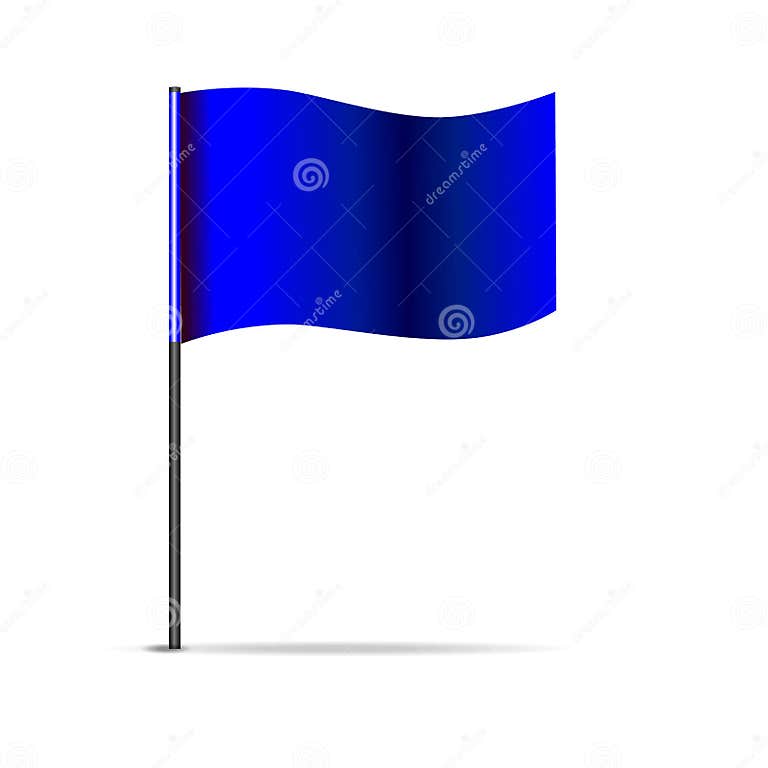 Vector Illustration of Blue Triangular Flag Stock Vector - Illustration ...