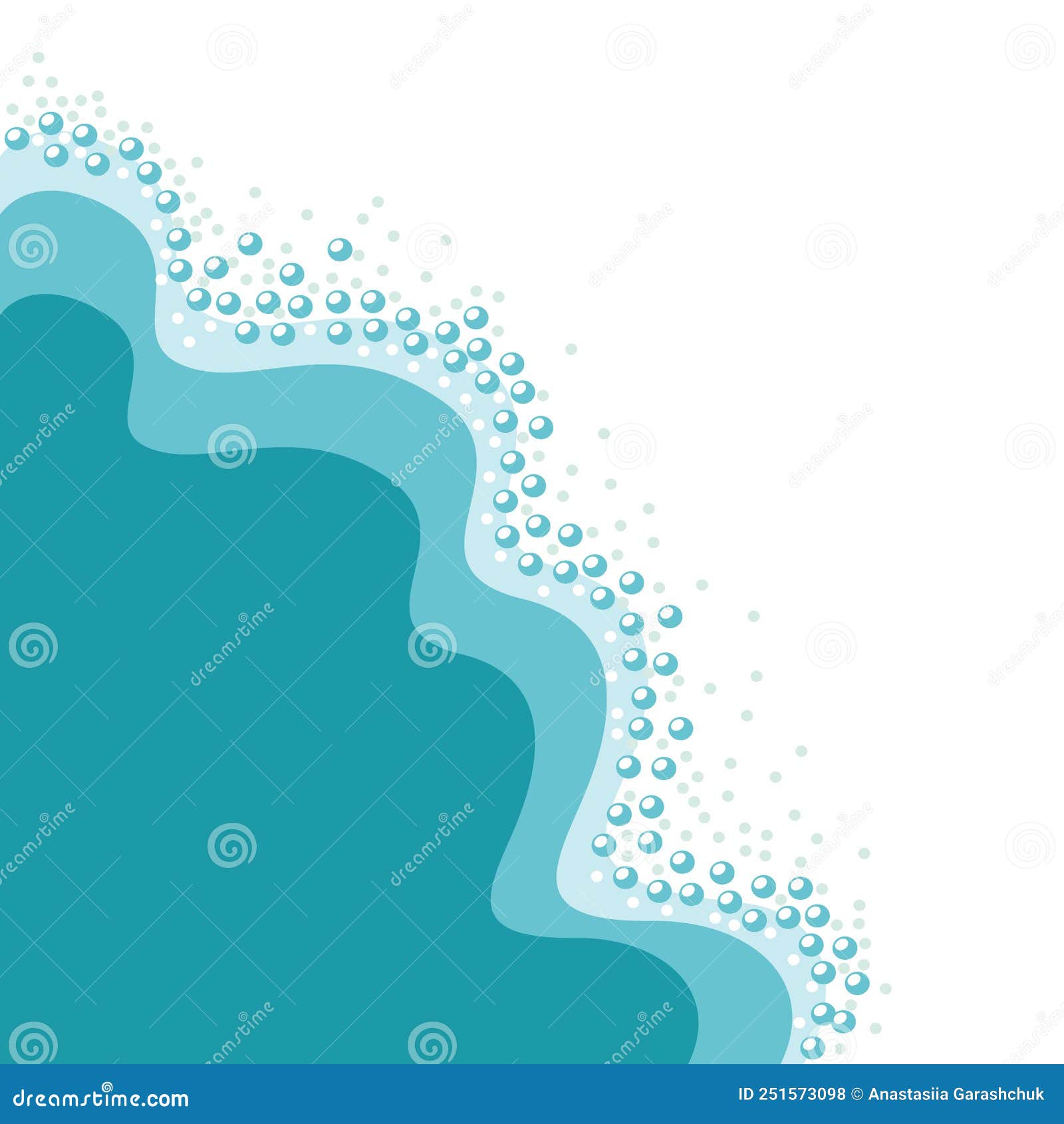 Vector Isolated Illustration of Waves with Bubbles. Stock Vector ...