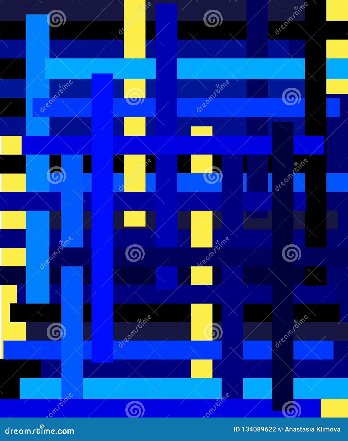 Of Blue and Yellow Stripes Horizontally and Vertically Stock Vector ...