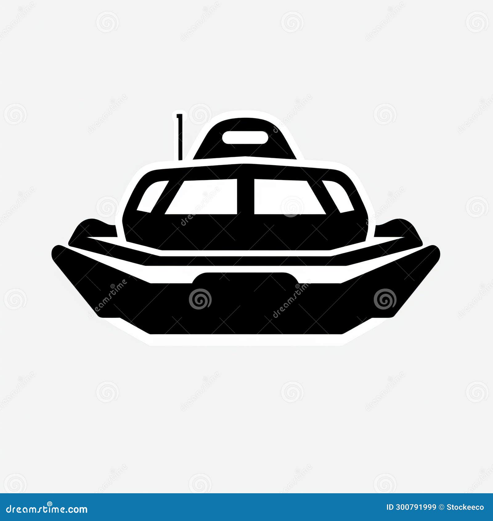 Sci-fi Boat Icon Logo with Futuristic Design Stock Illustration ...