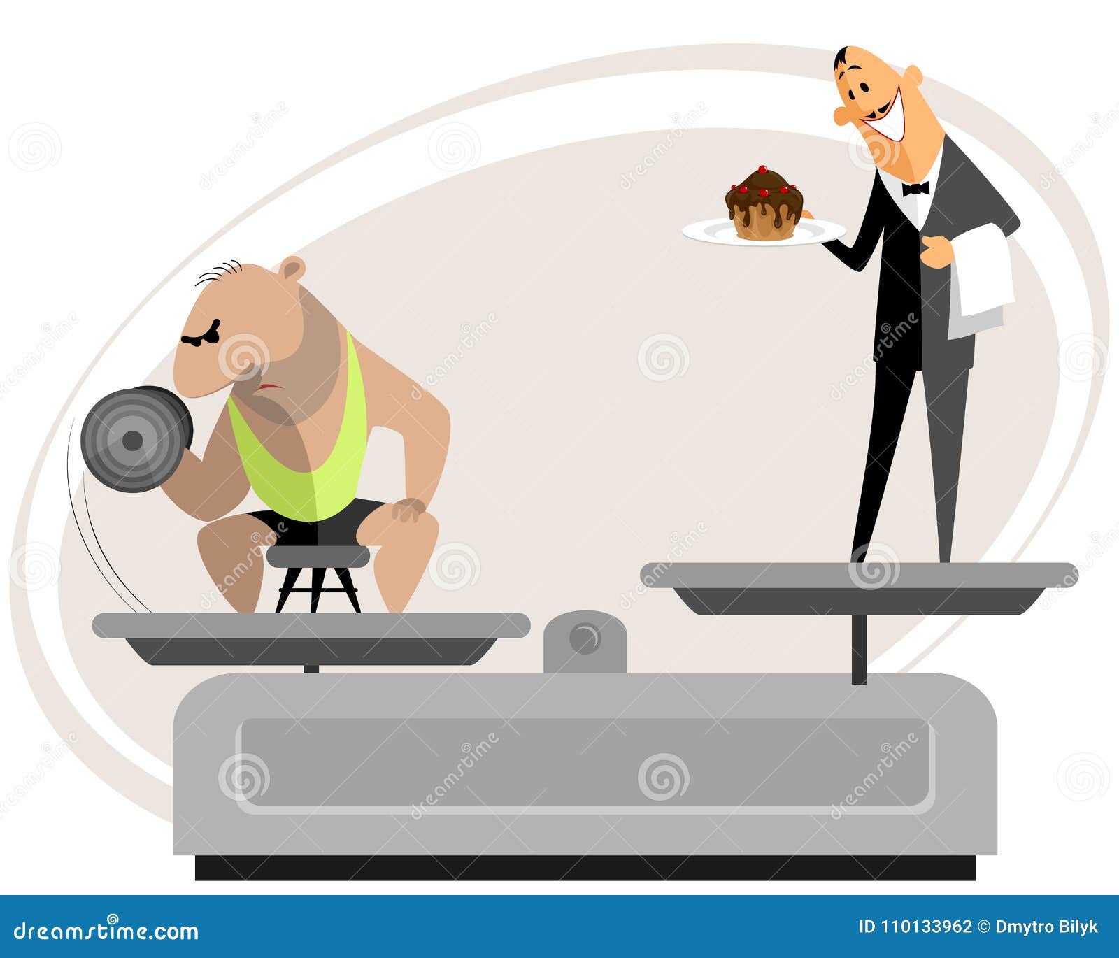 Bodybuilder and His Temptation Stock Vector - Illustration of ...