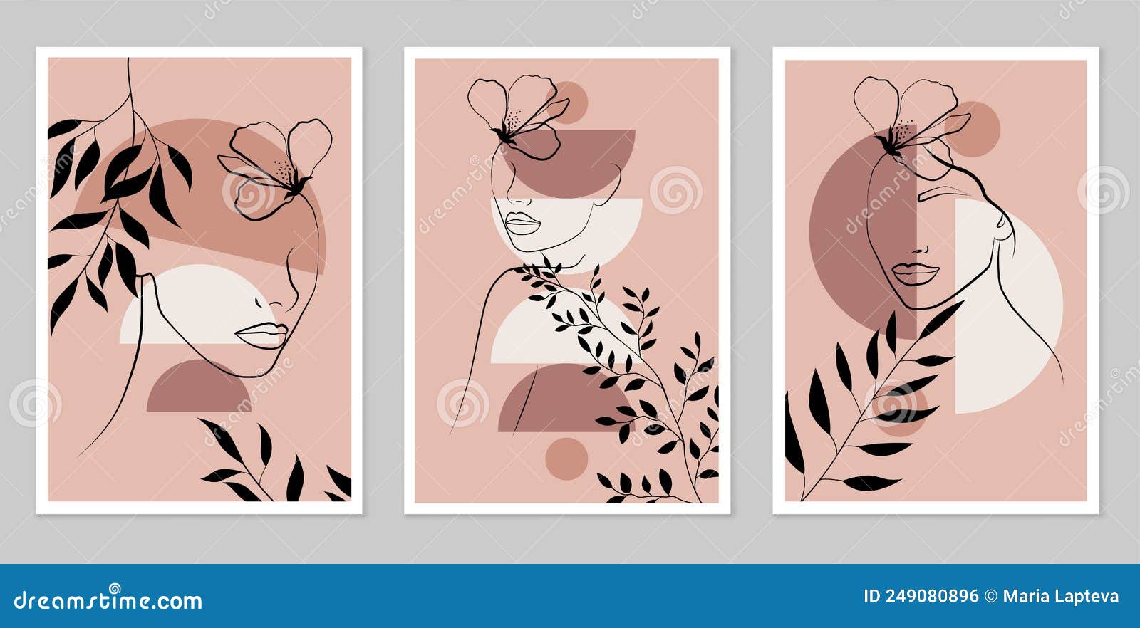 Vector Illustration. Boho Style. a Set of Abstract Posters Stock Vector ...
