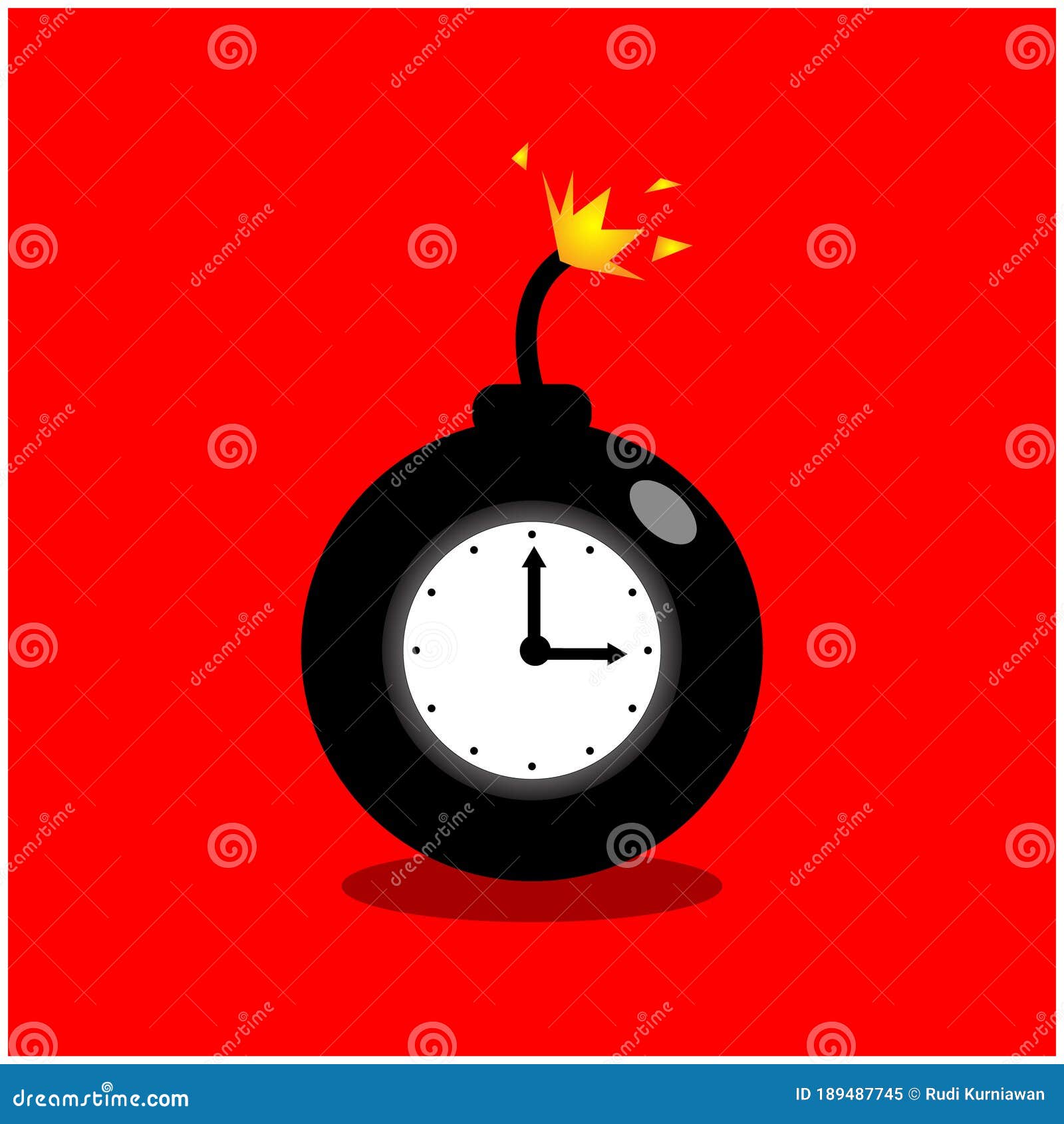 Vector Illustration of a Bomb and Clock Good for Logo Stock Vector ...